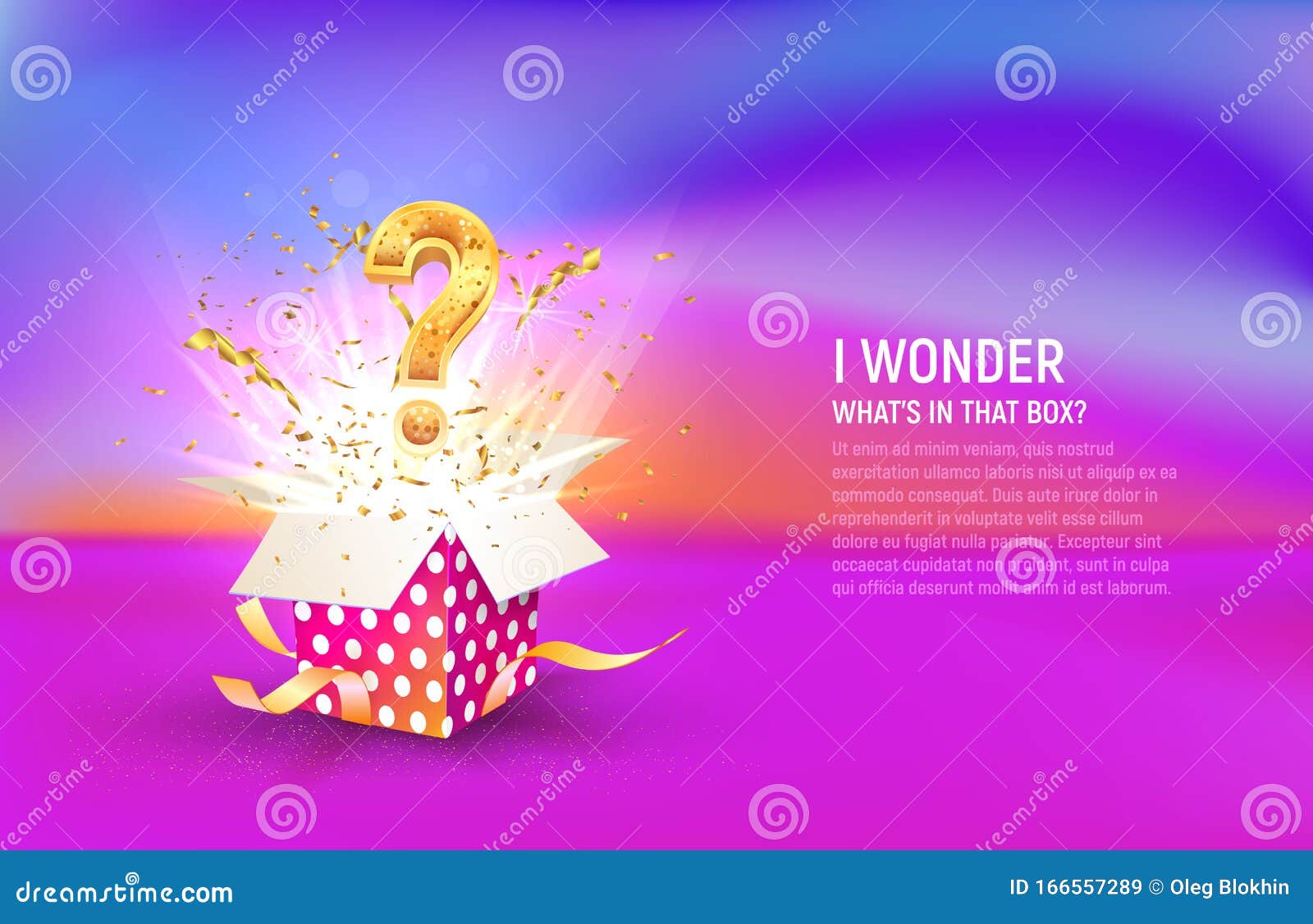 Open Box with Question Sign and Confetti Explosion Inside and on ...