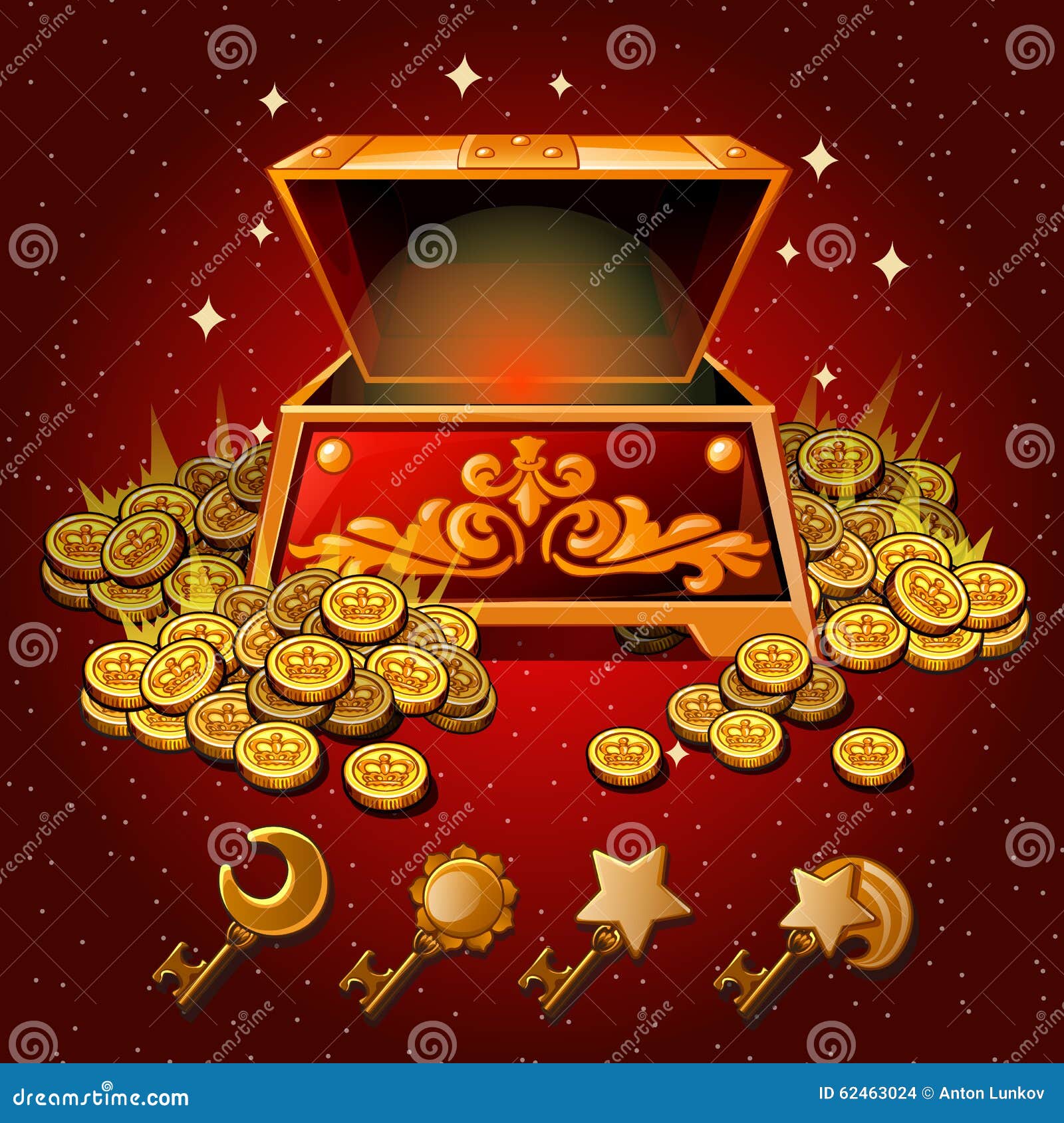 Magic Keys Fantasy Set. Cartoon Icons Collection. Vector Assets ...