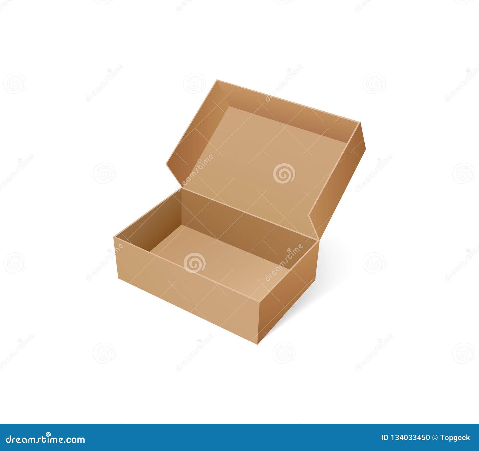 Open Box for Shoes Storage. Empty Carton Container Stock Vector ...