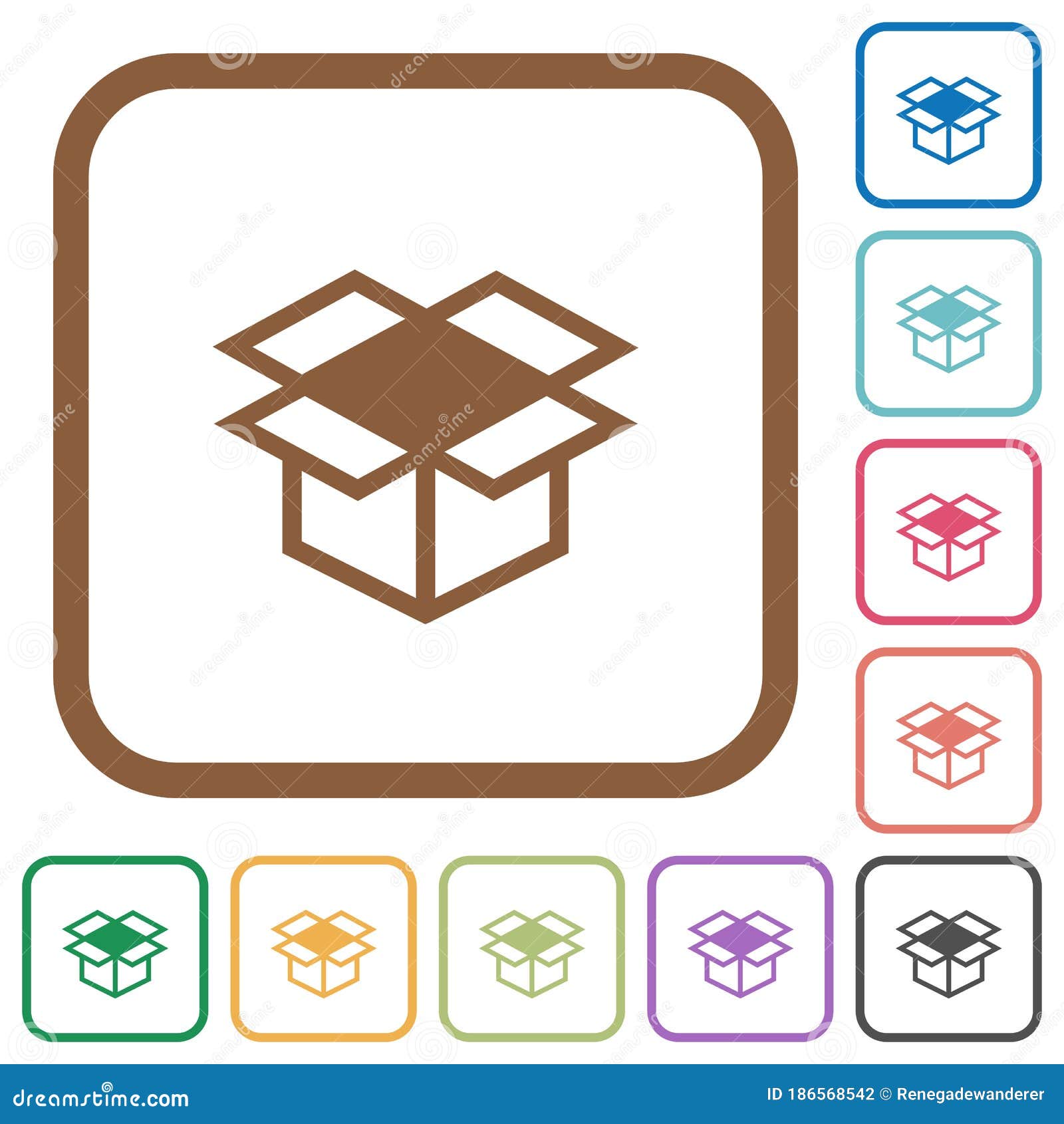 Open box simple icons stock vector. Illustration of package - 186568542