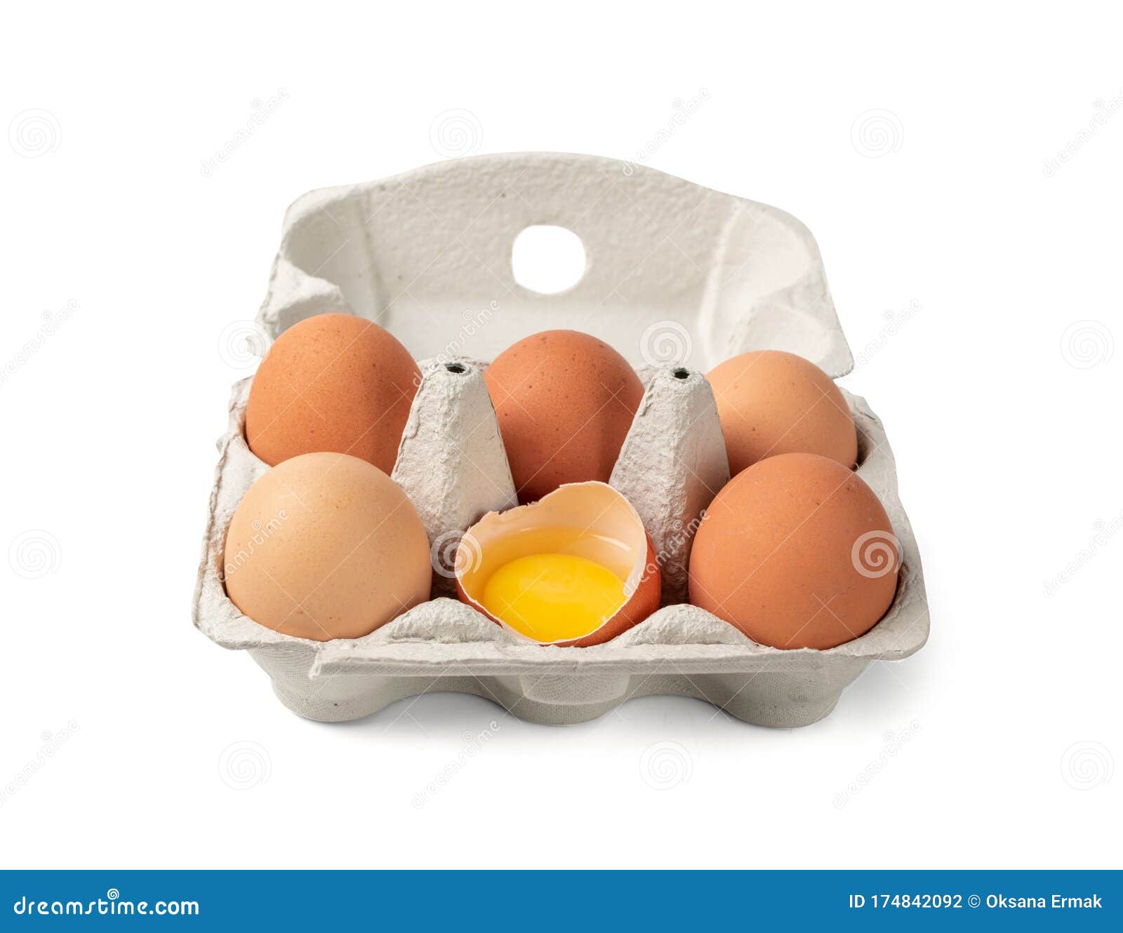 Egg Box with Chicken Eggs, Carton Pack or Egg Container Stock Photo ...