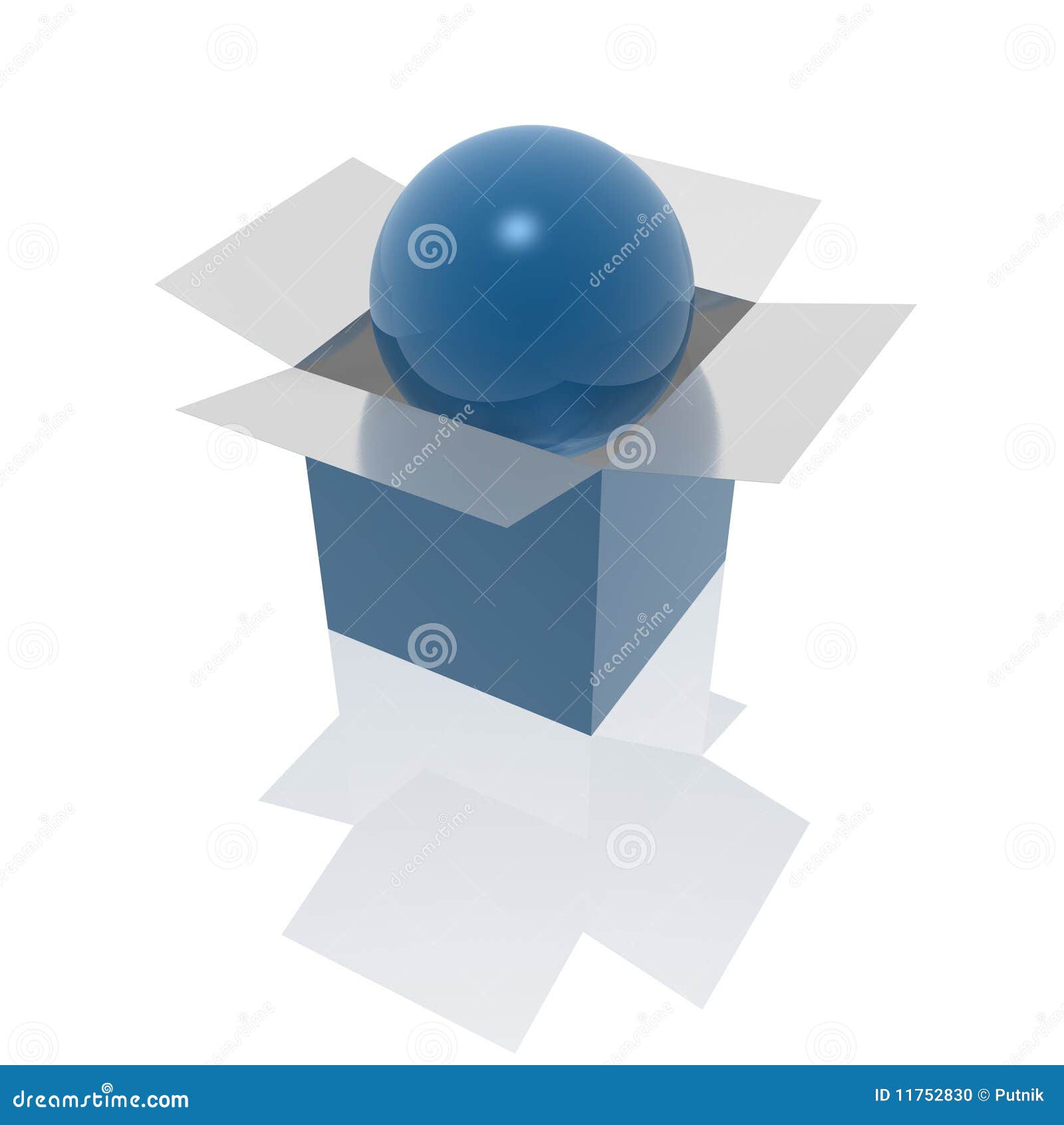 Open box and sphere stock illustration. Illustration of design - 11752830
