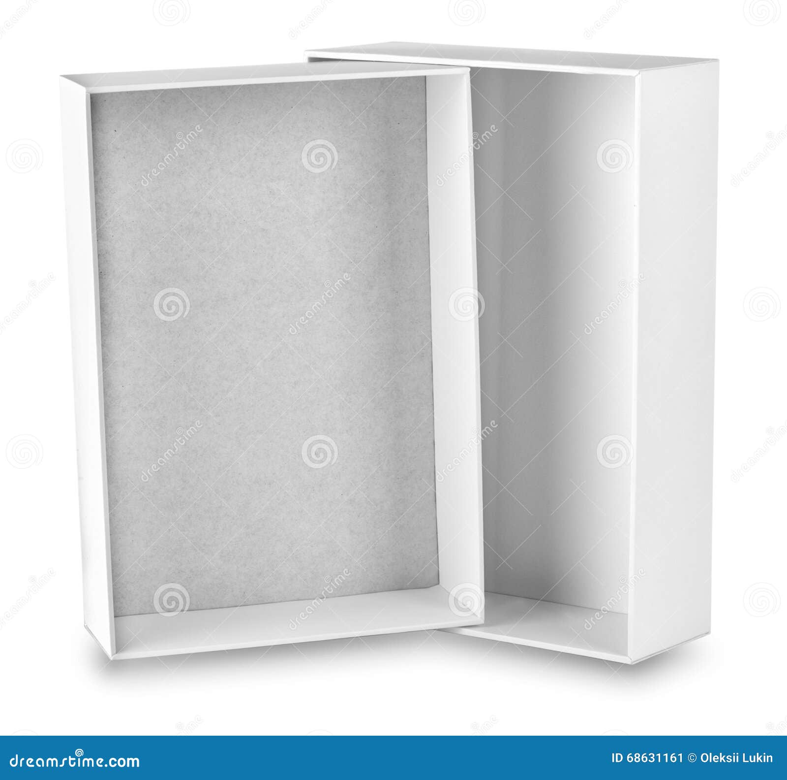 Open Box Standing on Its Side Stock Image - Image of container ...