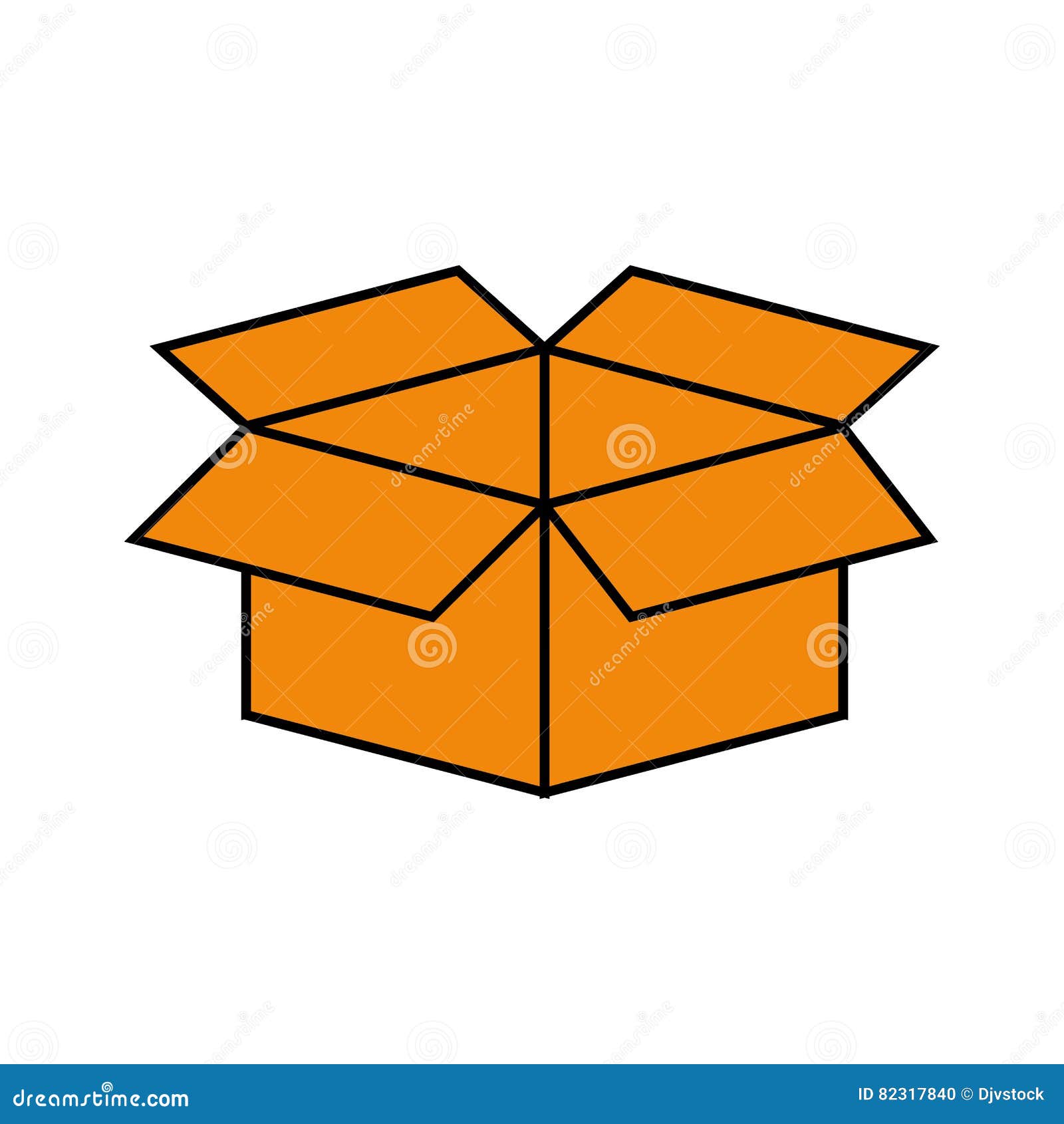 Open box symbol stock illustration. Illustration of element - 82317840