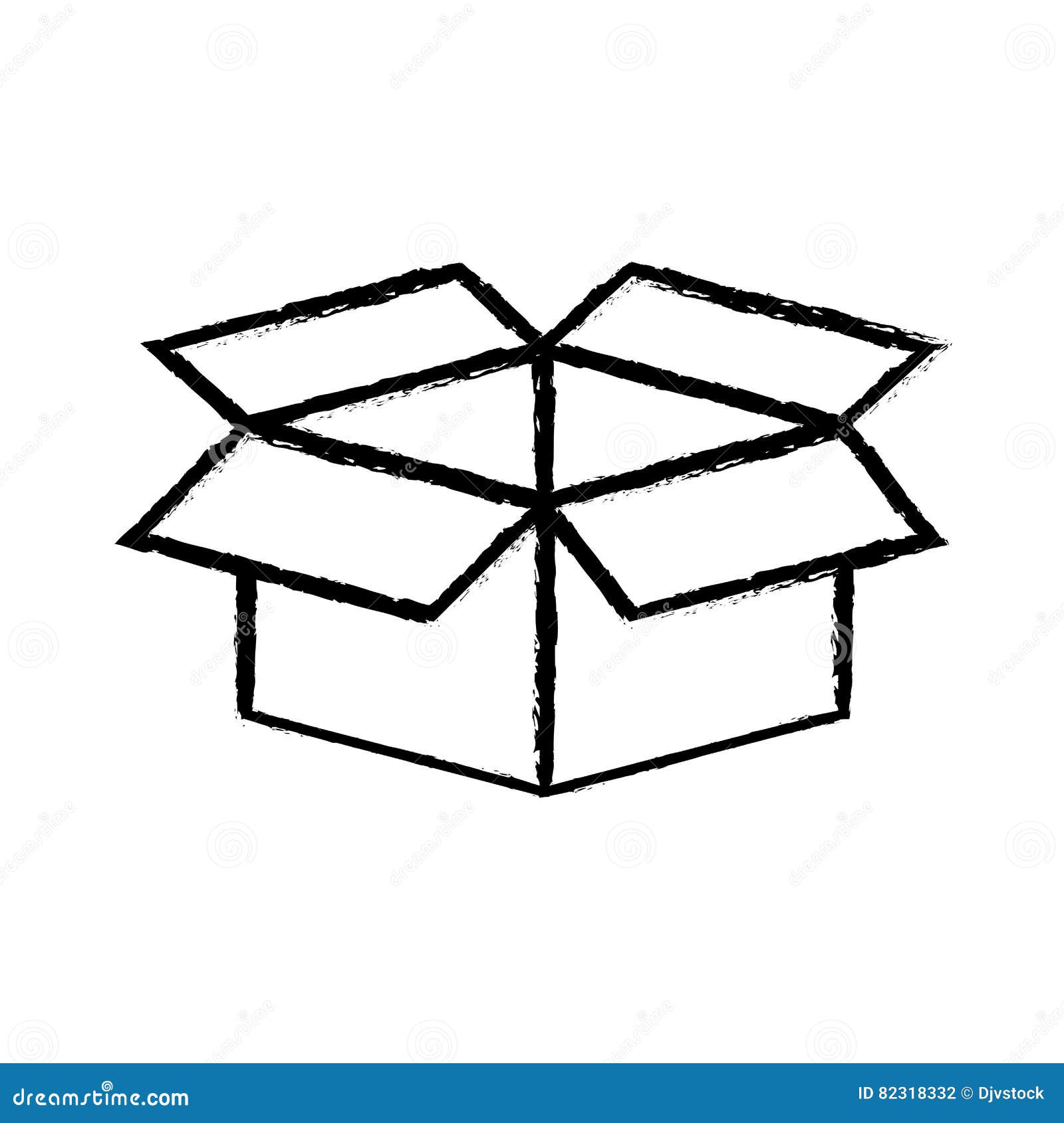 Open box symbol stock illustration. Illustration of doodle - 82318332