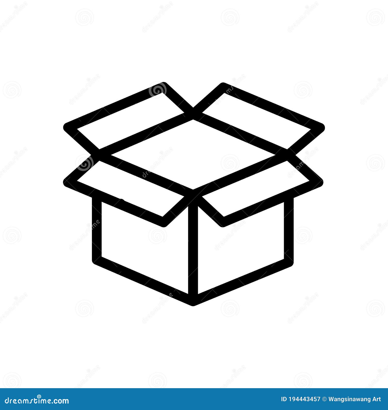 Open Box Symbol Line Icon, Vector Illustration Stock Vector ...