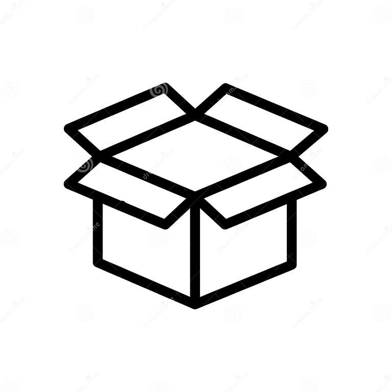 Open Box Symbol Line Icon, Vector Illustration Stock Vector ...