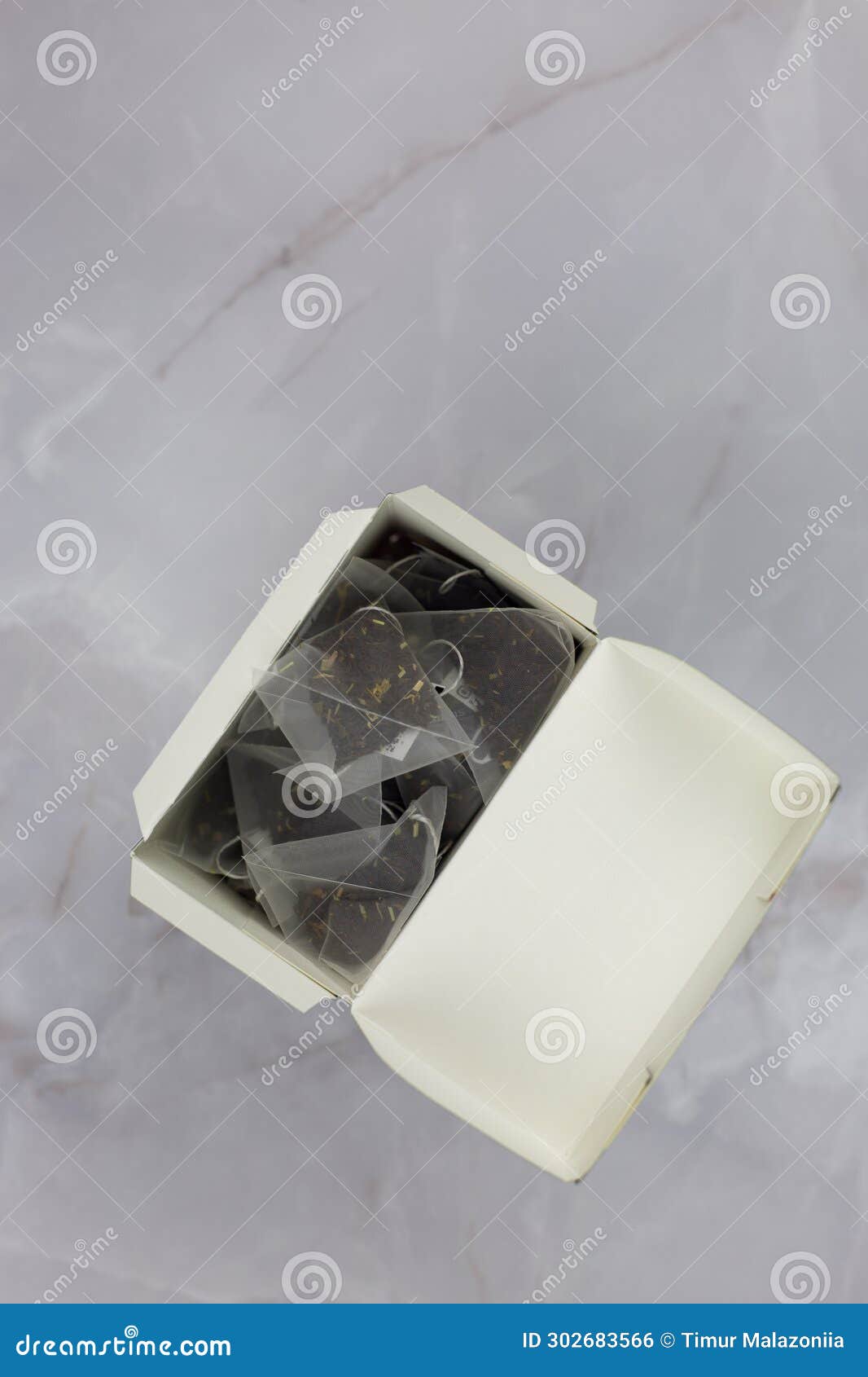 Open box with tea bags stock photo. Image of brewing - 302683566