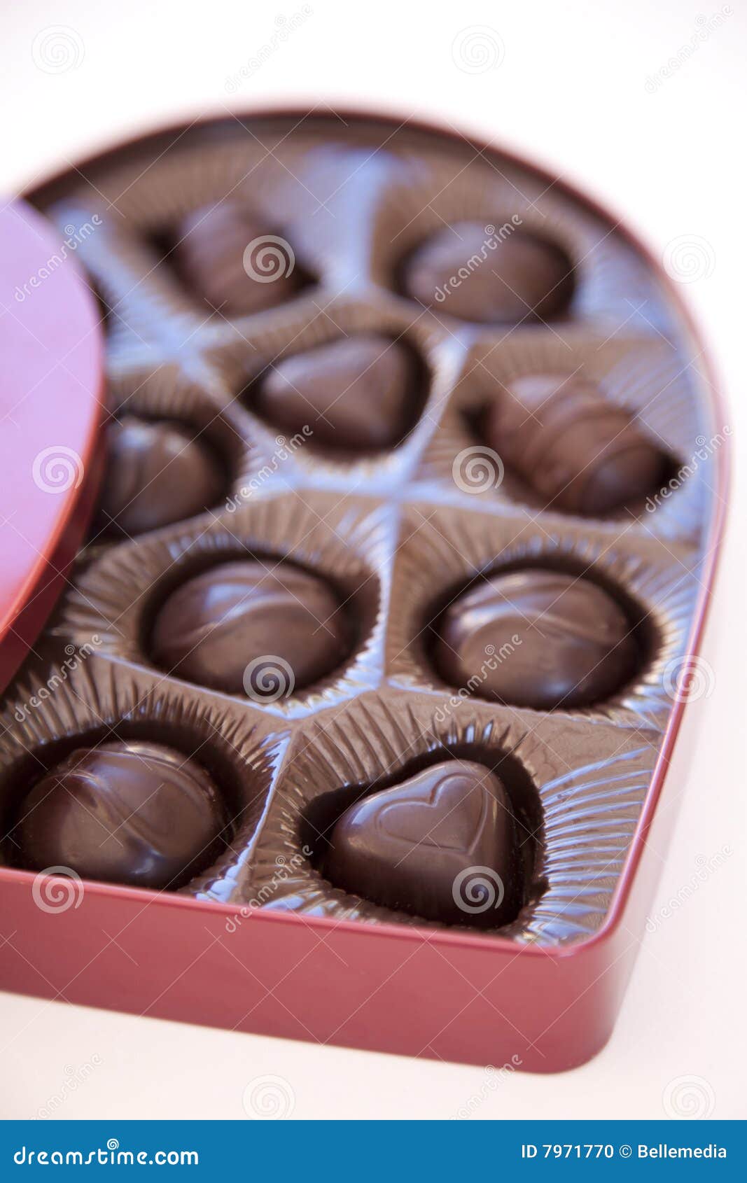 Open Box of Valentine S Day Chocolates Stock Photo - Image of love ...