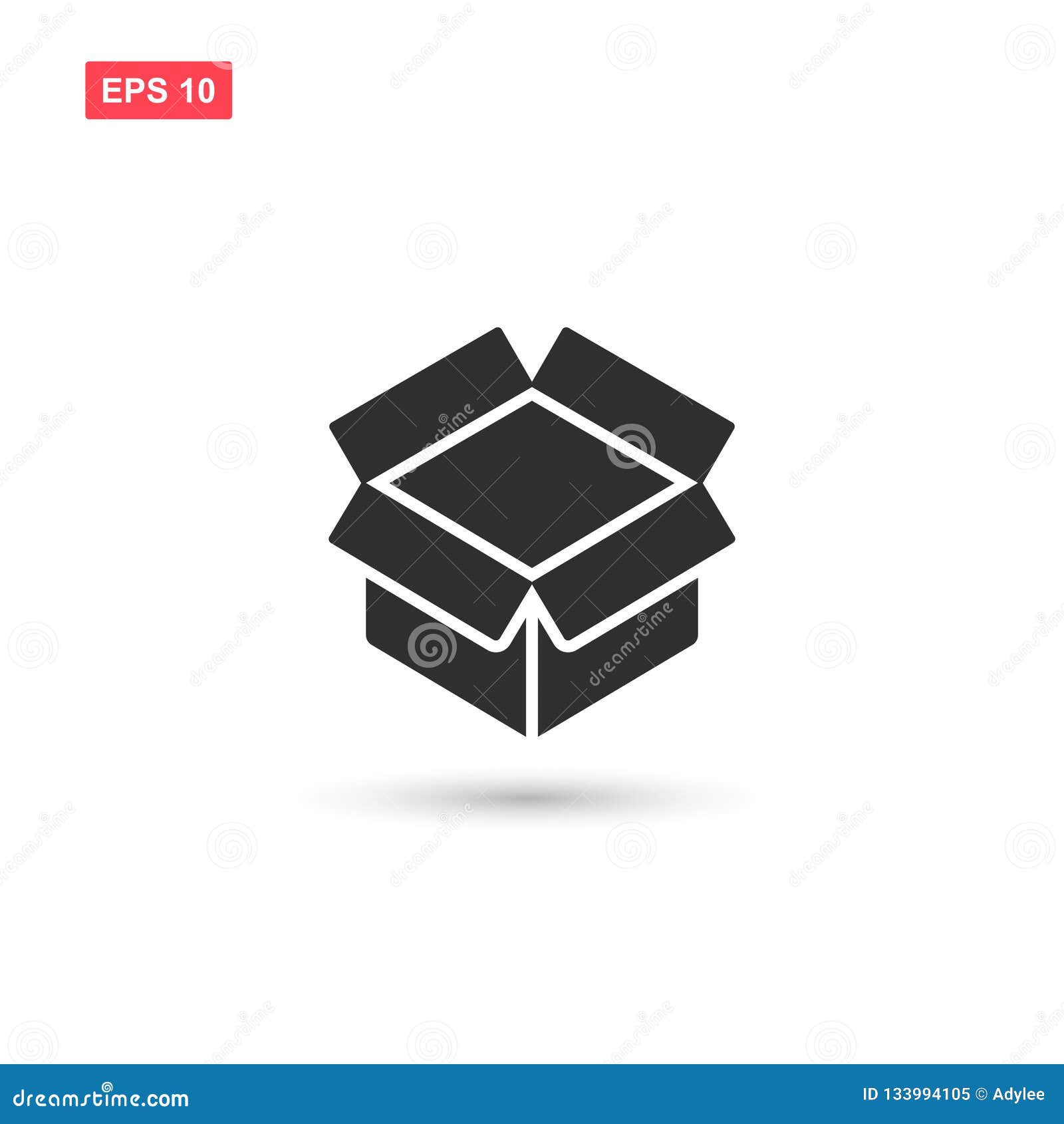 Open Box Vector Icon Design Isolated Stock Vector - Illustration of ...
