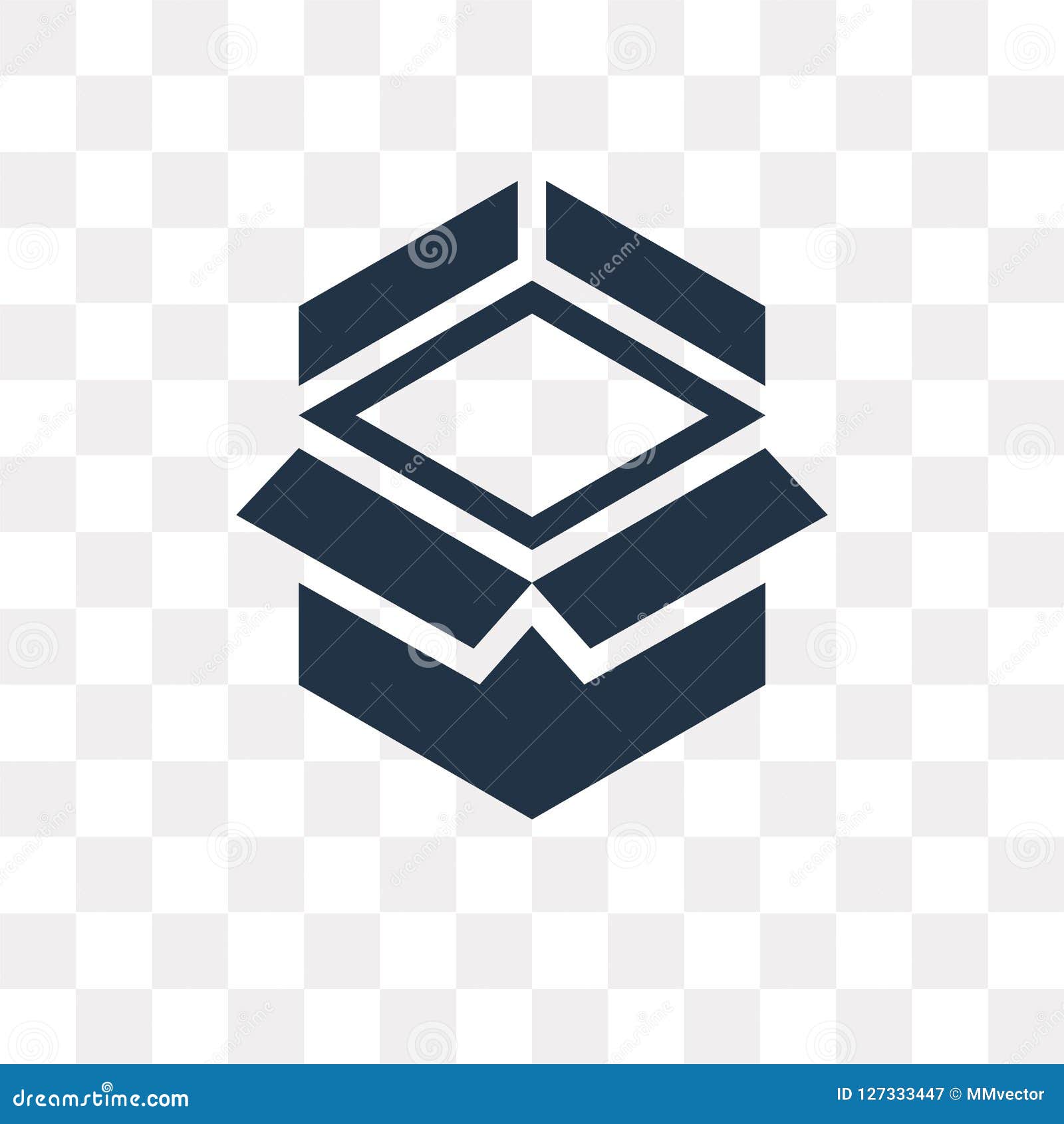 Open Box Vector Icon Isolated on Transparent Background, Open Bo Stock ...