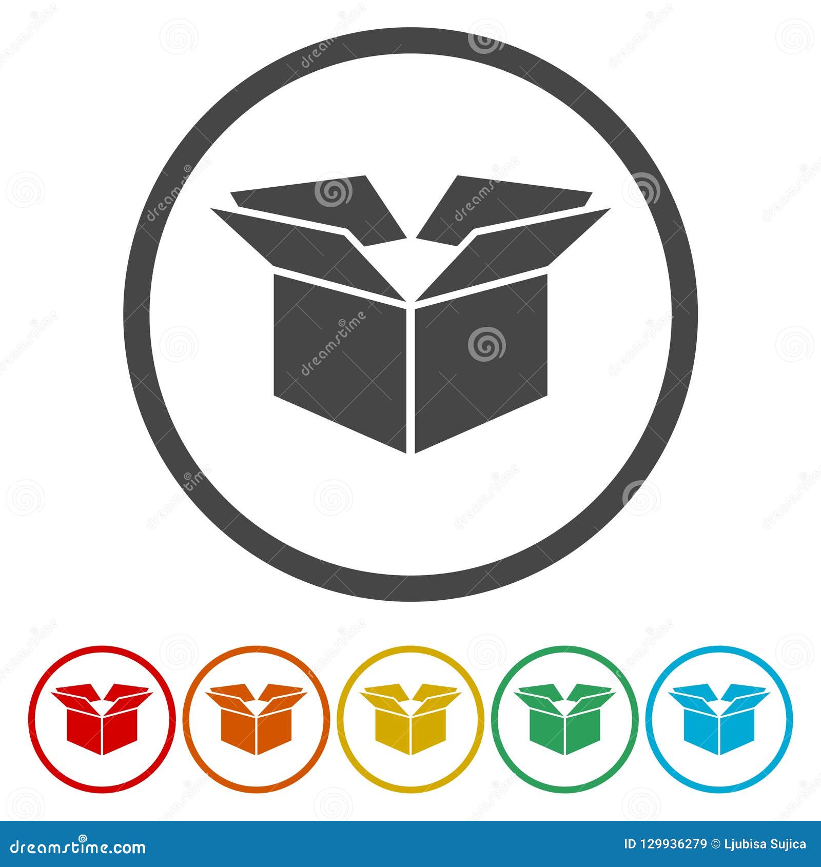 Open Box Vector Icon. Style is Flat Rounded Symbol Stock Vector ...