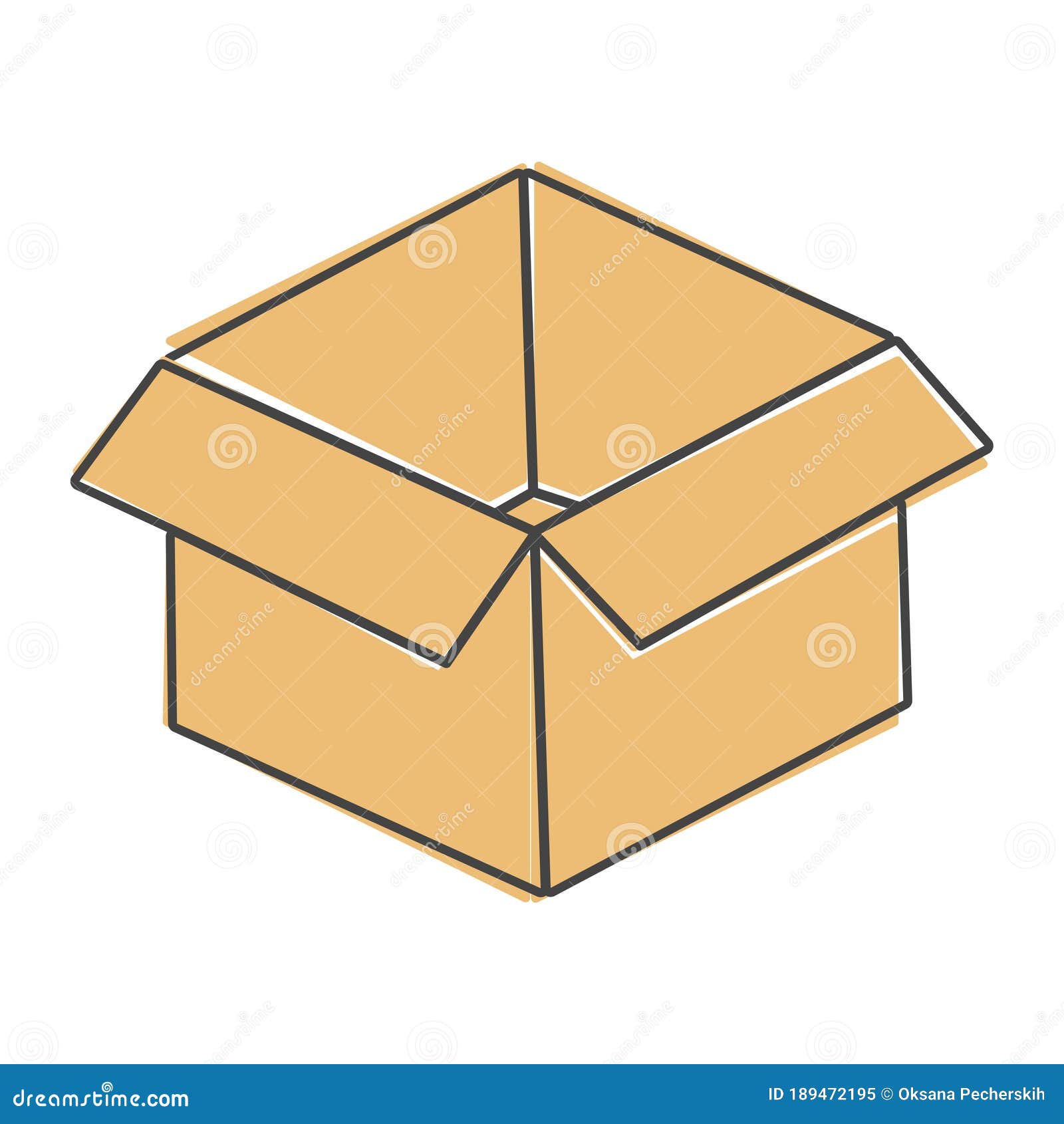 Open Box Vector Image. Sign of Parcel and Goods Cartoon Style on White ...