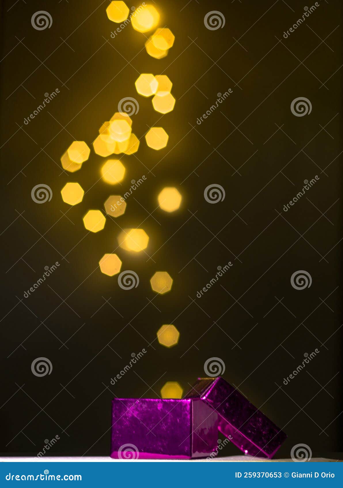 Open Box from Which Magic Lights Come Out Stock Image - Image of ...
