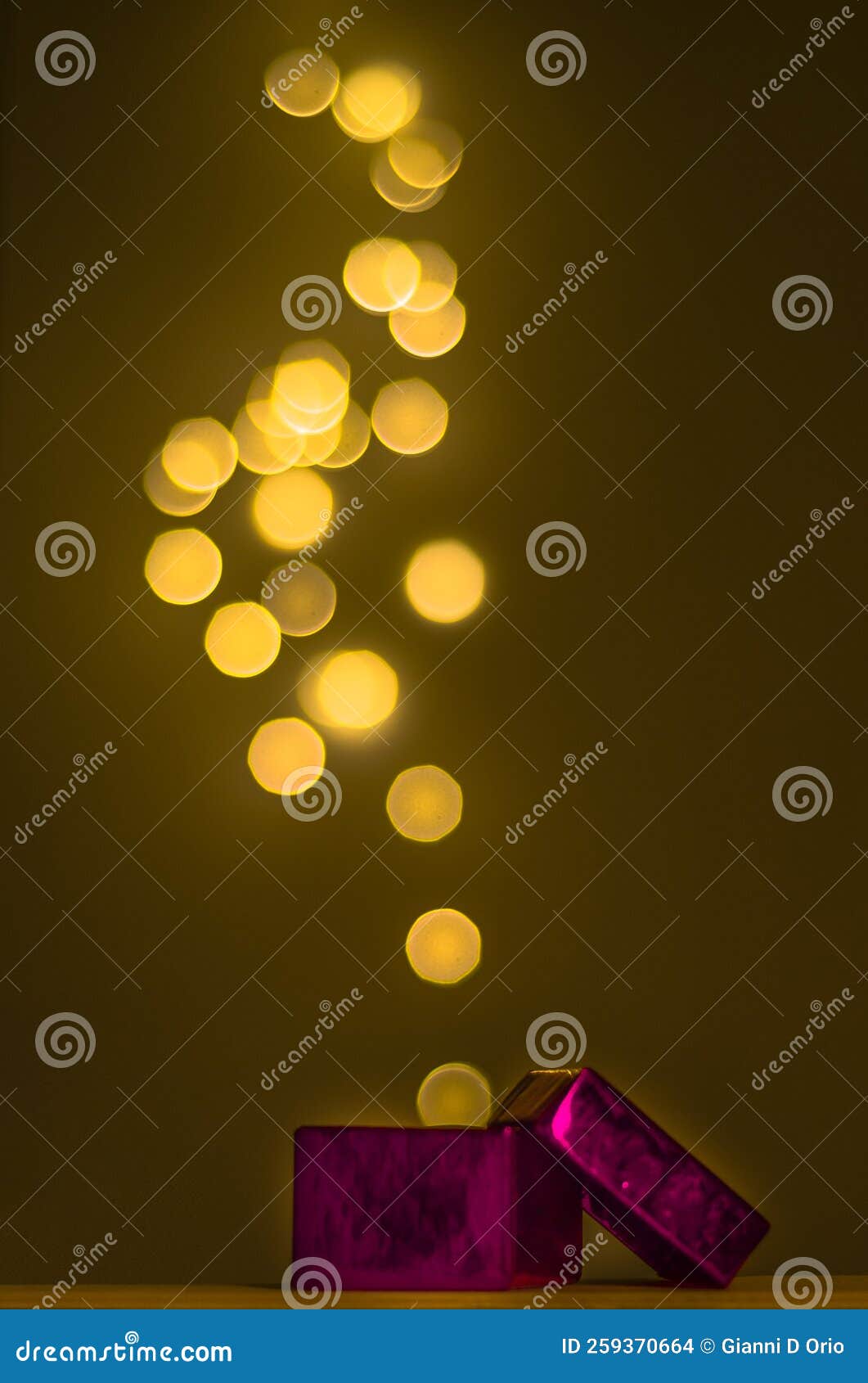 Open Box from Which Magic Lights Come Out Stock Photo - Image of parcel ...