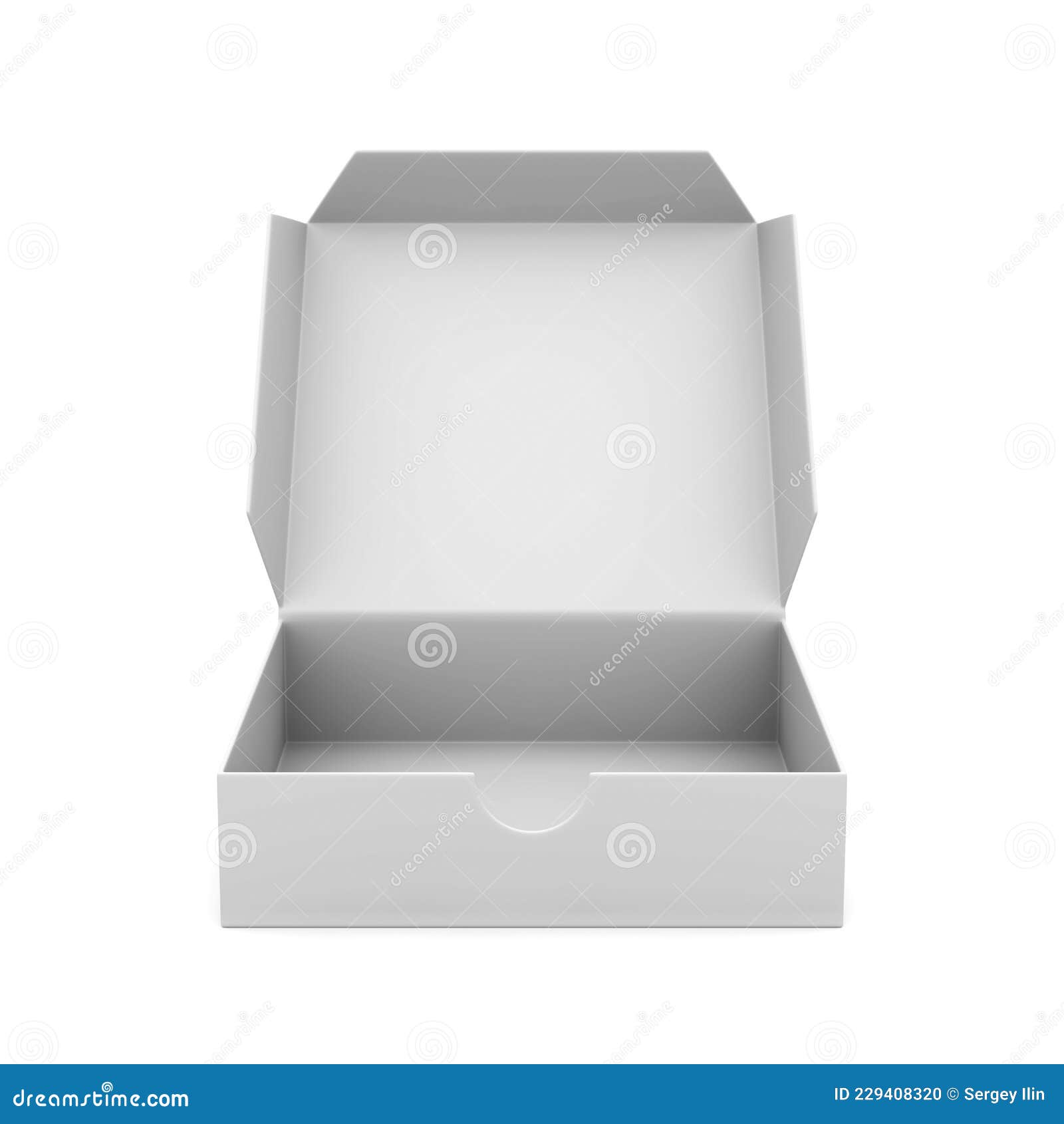 Open Box on White Background. Isolated 3D Illustration Stock ...