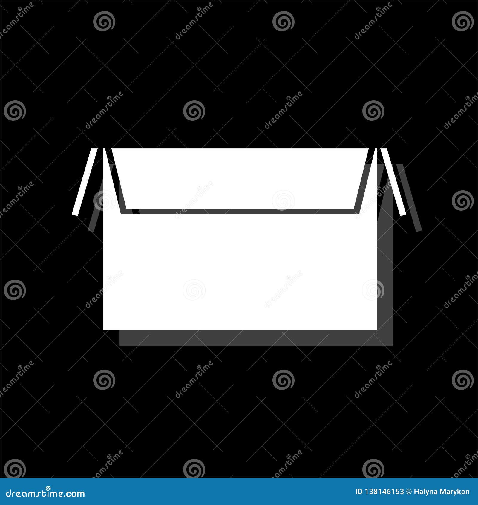 Open box icon flat stock illustration. Illustration of icon - 138146153