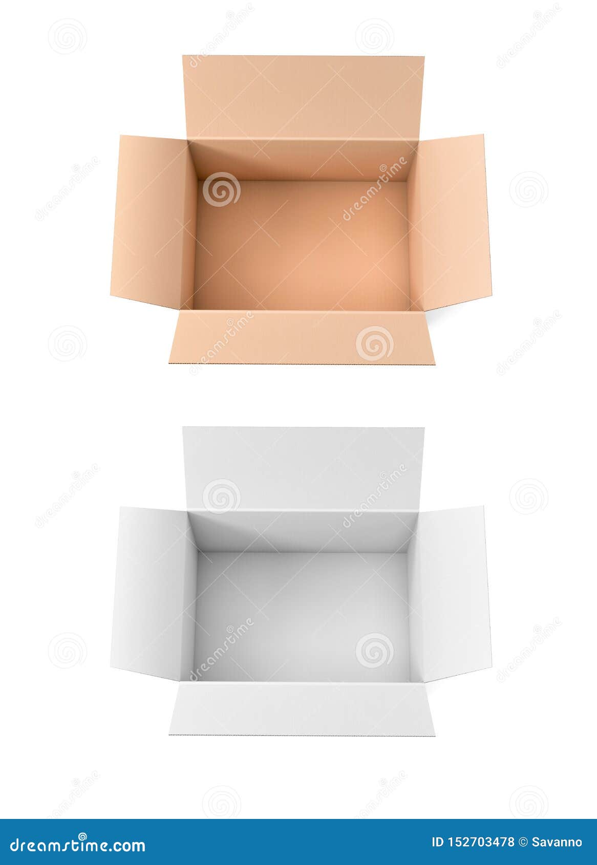 Open Boxes. Big Shipping Packaging Stock Illustration - Illustration of ...
