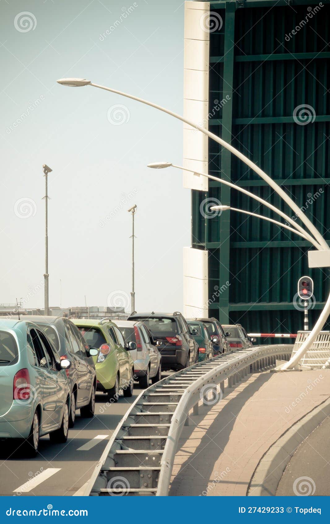 Open Bridge and Waiting Cars Stock Image - Image of city, opening: 27429233