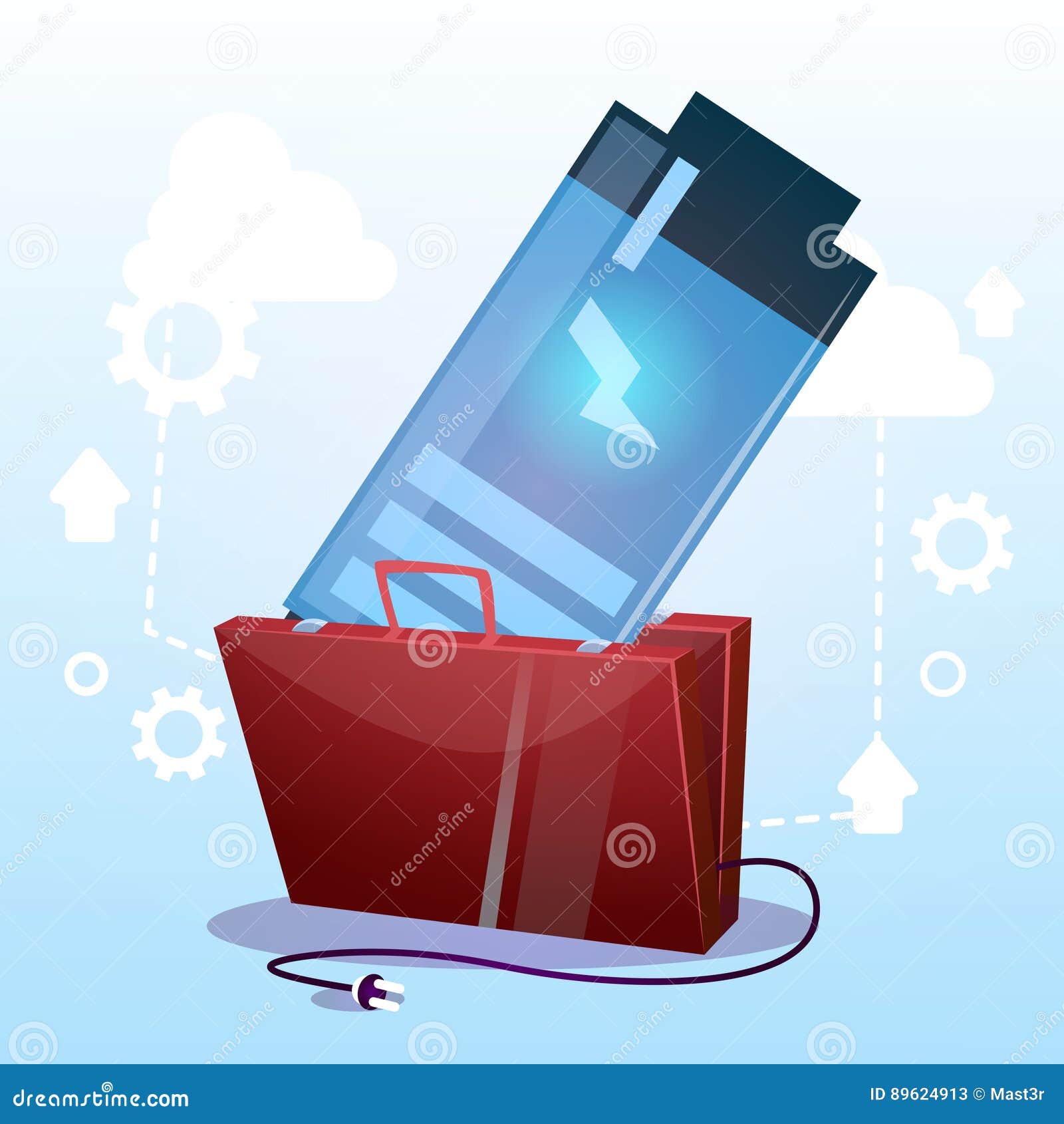 Open Briefcase With Bundles Of Different Banknotes Vector Illustration ...