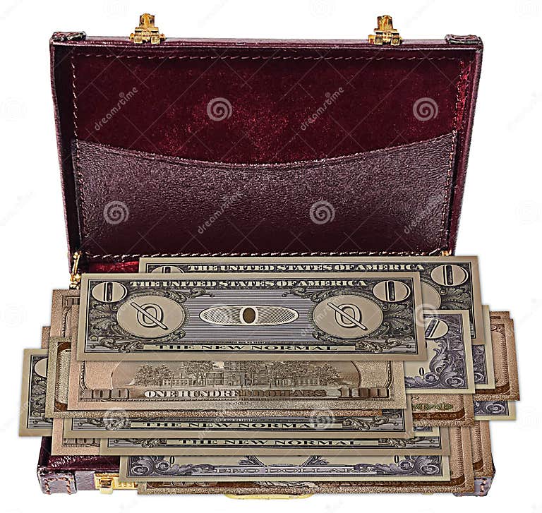 Open Briefcase of Questionable Money Stock Photo - Image of printed ...