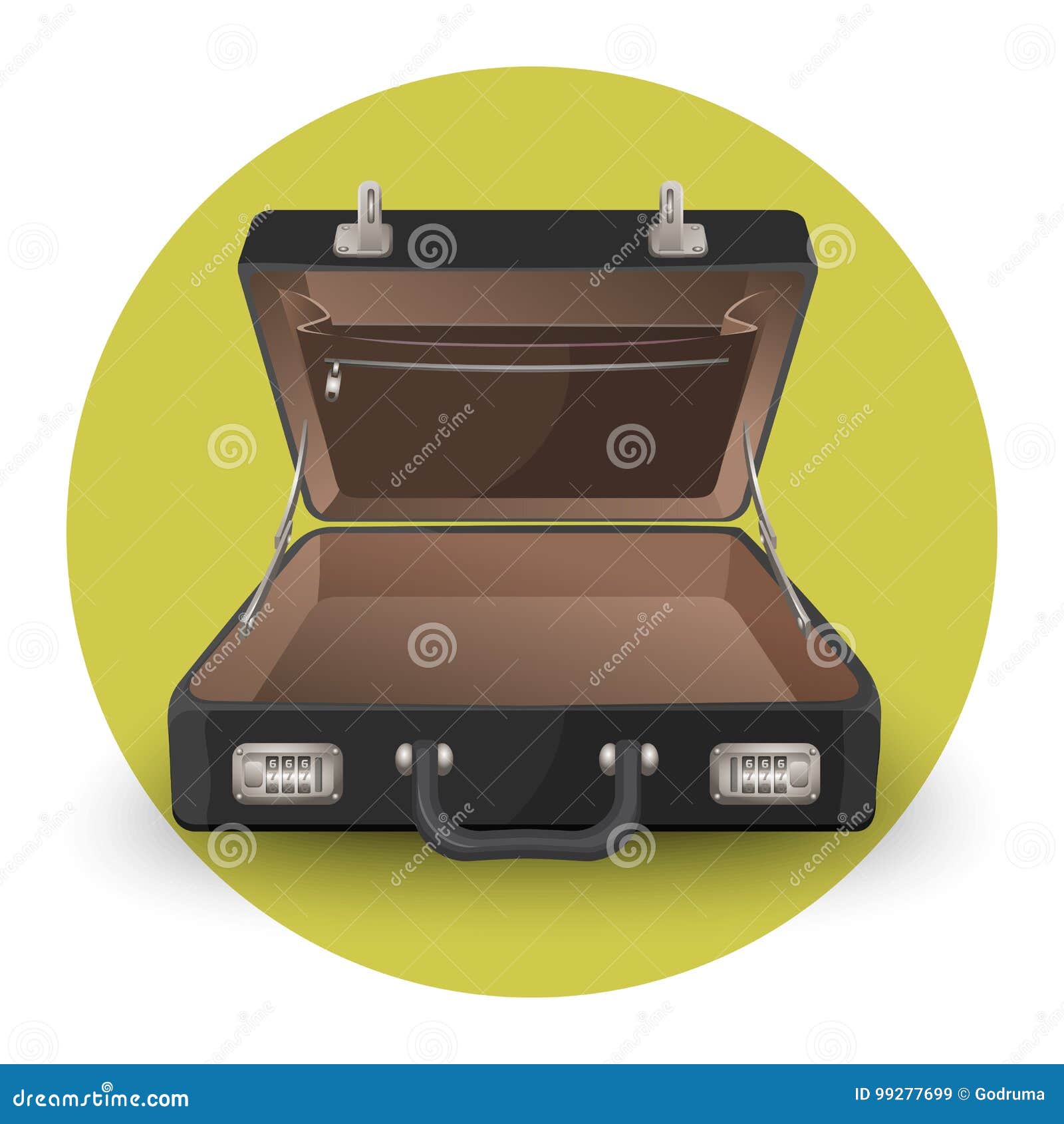 Open Briefcase With Bundles Of Different Banknotes Vector Illustration ...