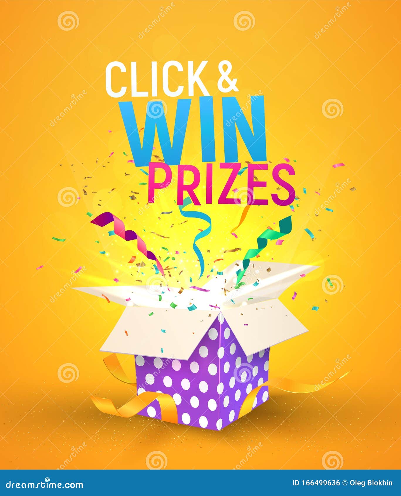 Open Brigh Textured Box With Confetti Explosion Inside And Click And ...