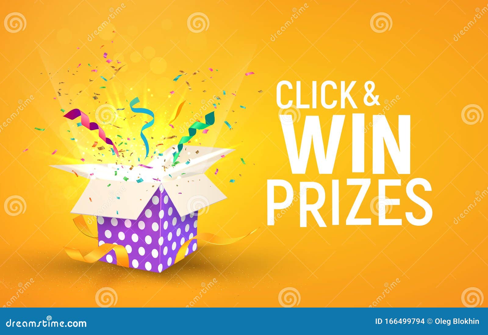 Open Brigh Textured Box With Confetti Explosion Inside And Click And ...