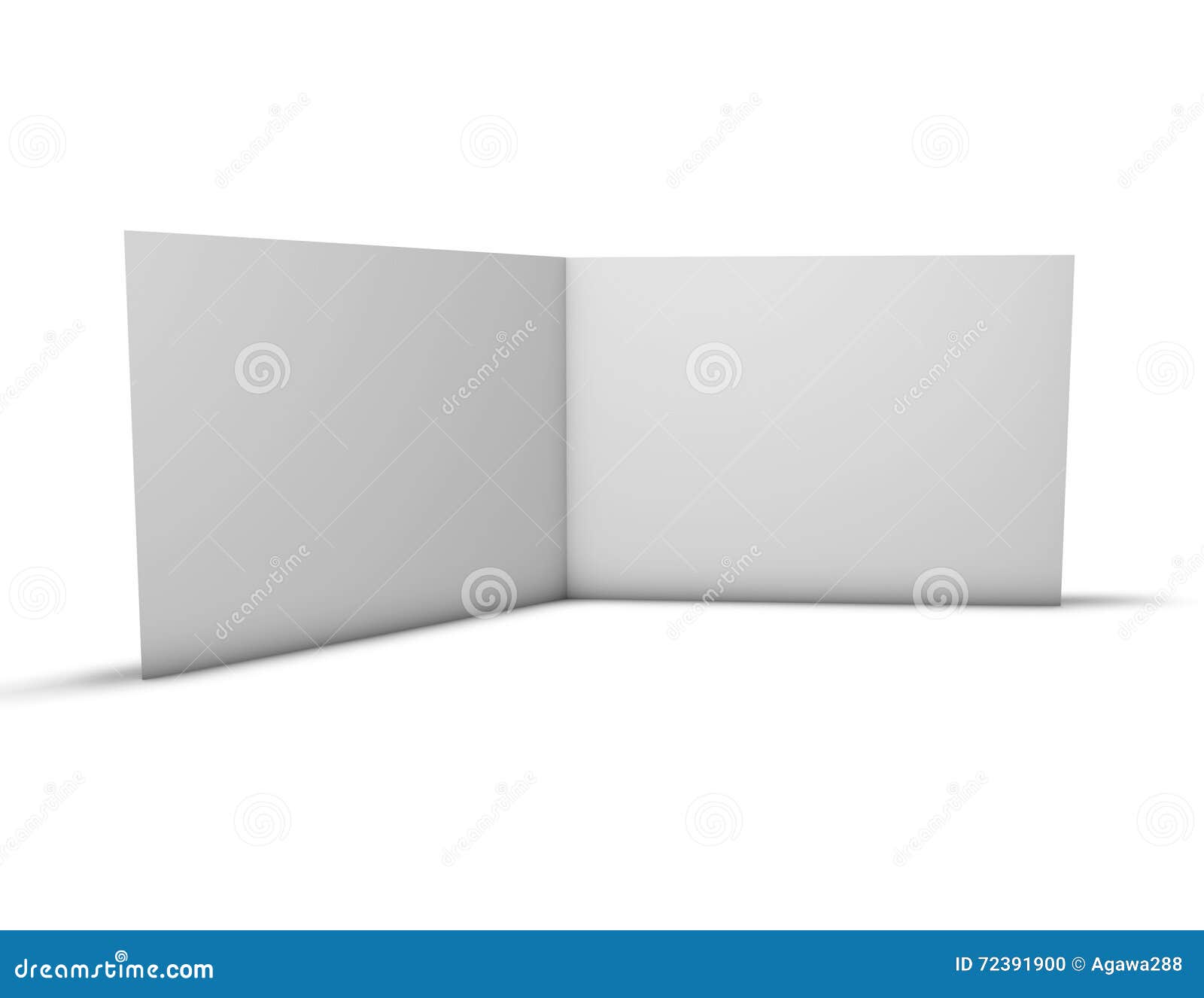 Open Brochure with Blank Pages Standing on Floor. Stock Illustration ...