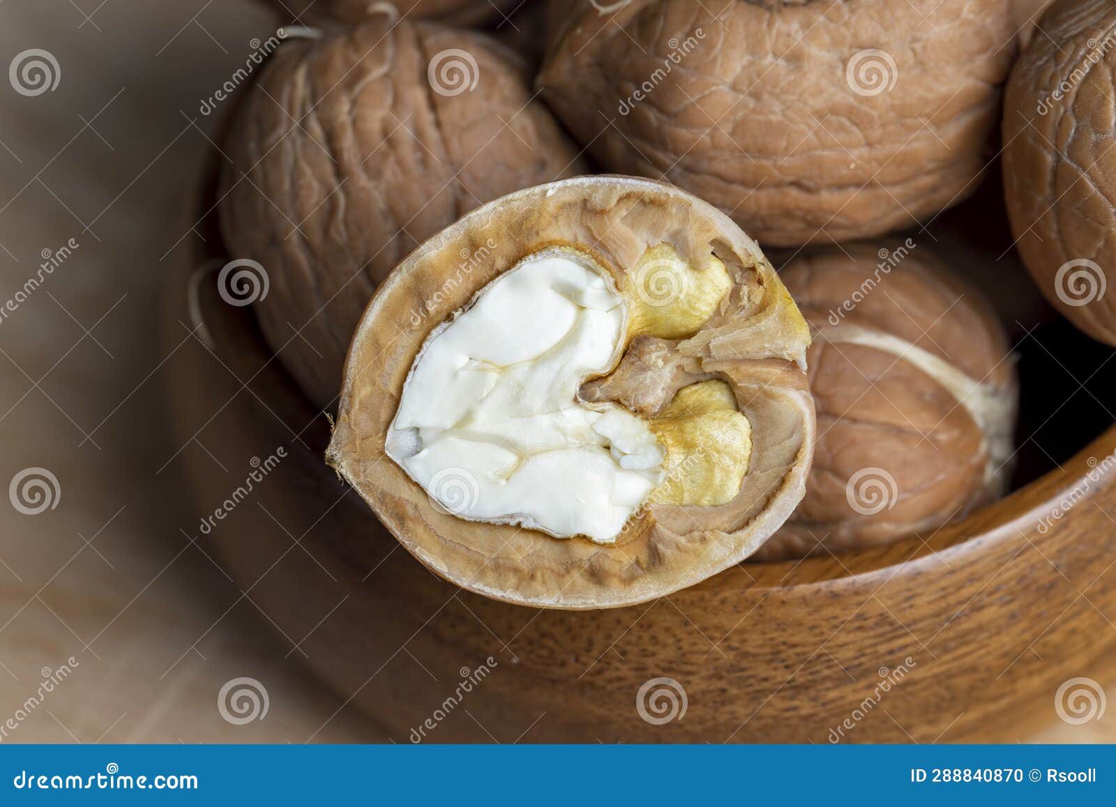 Open and Broken Walnut Shells Lying on the Table Stock Photo - Image of ...