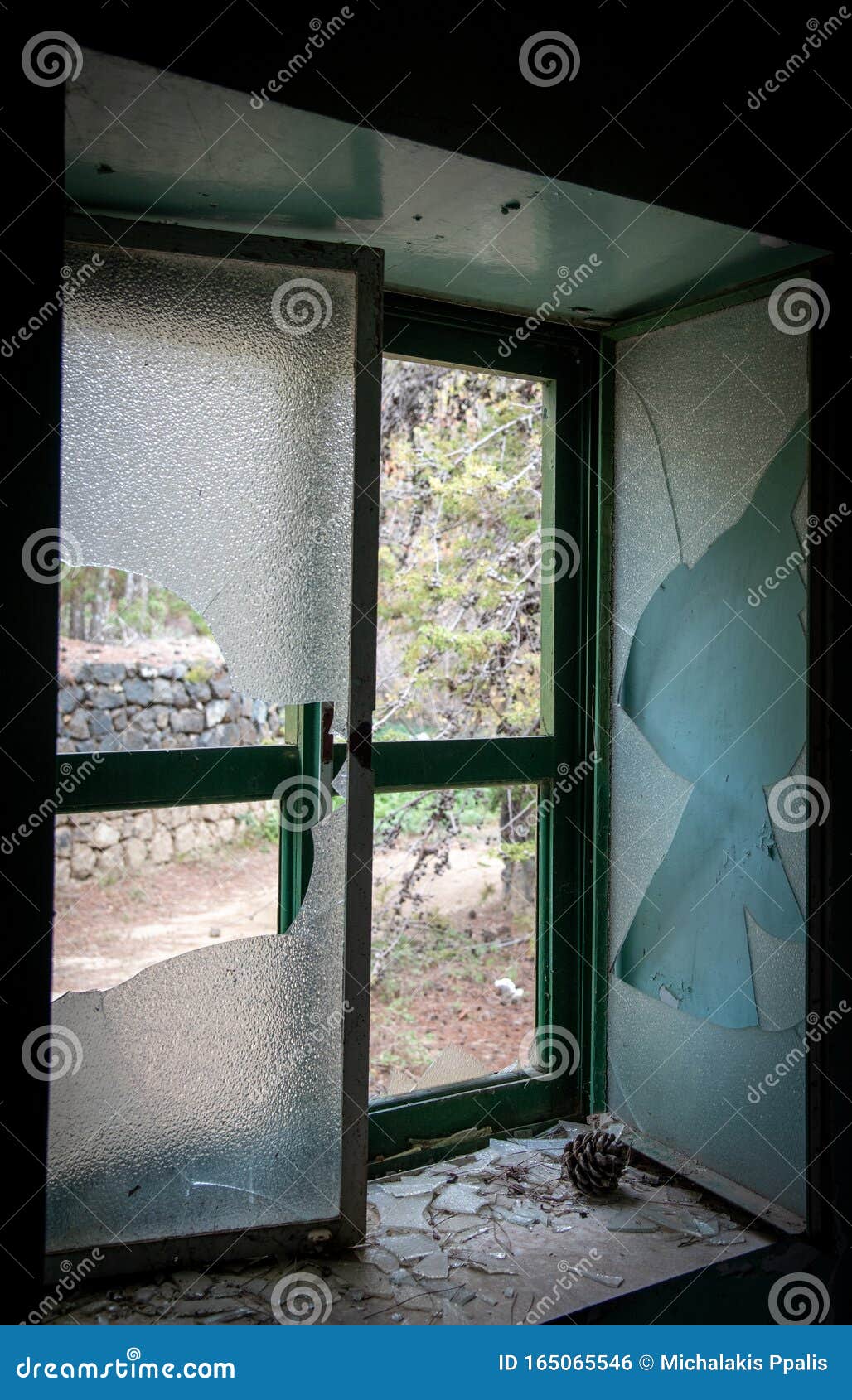 Open Broken Window of an Abandoned Room Stock Photo - Image of ...