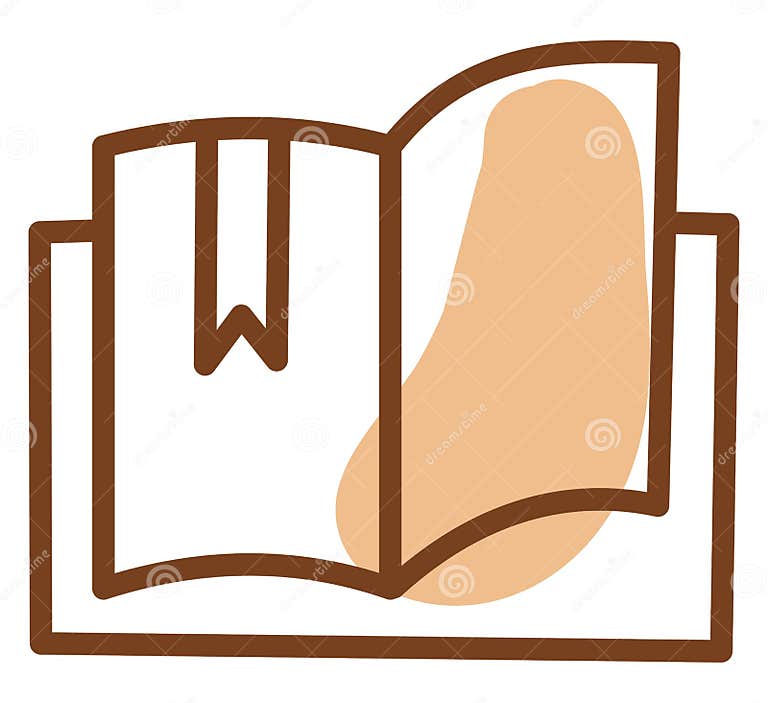 Open brown book, icon stock vector. Illustration of knowledge - 260376938