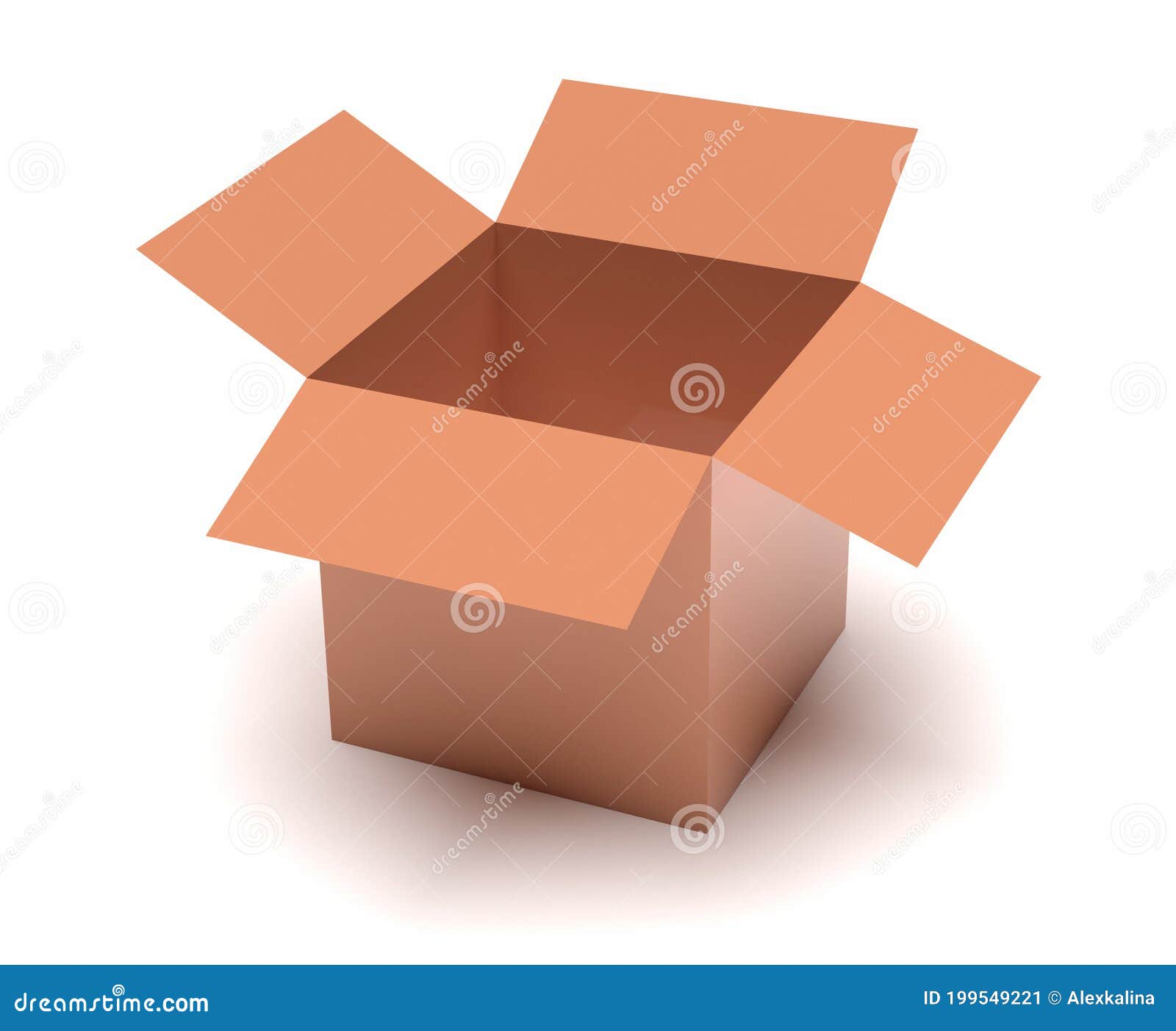 Open Brown Box. Gift Concept Stock Illustration - Illustration of ...