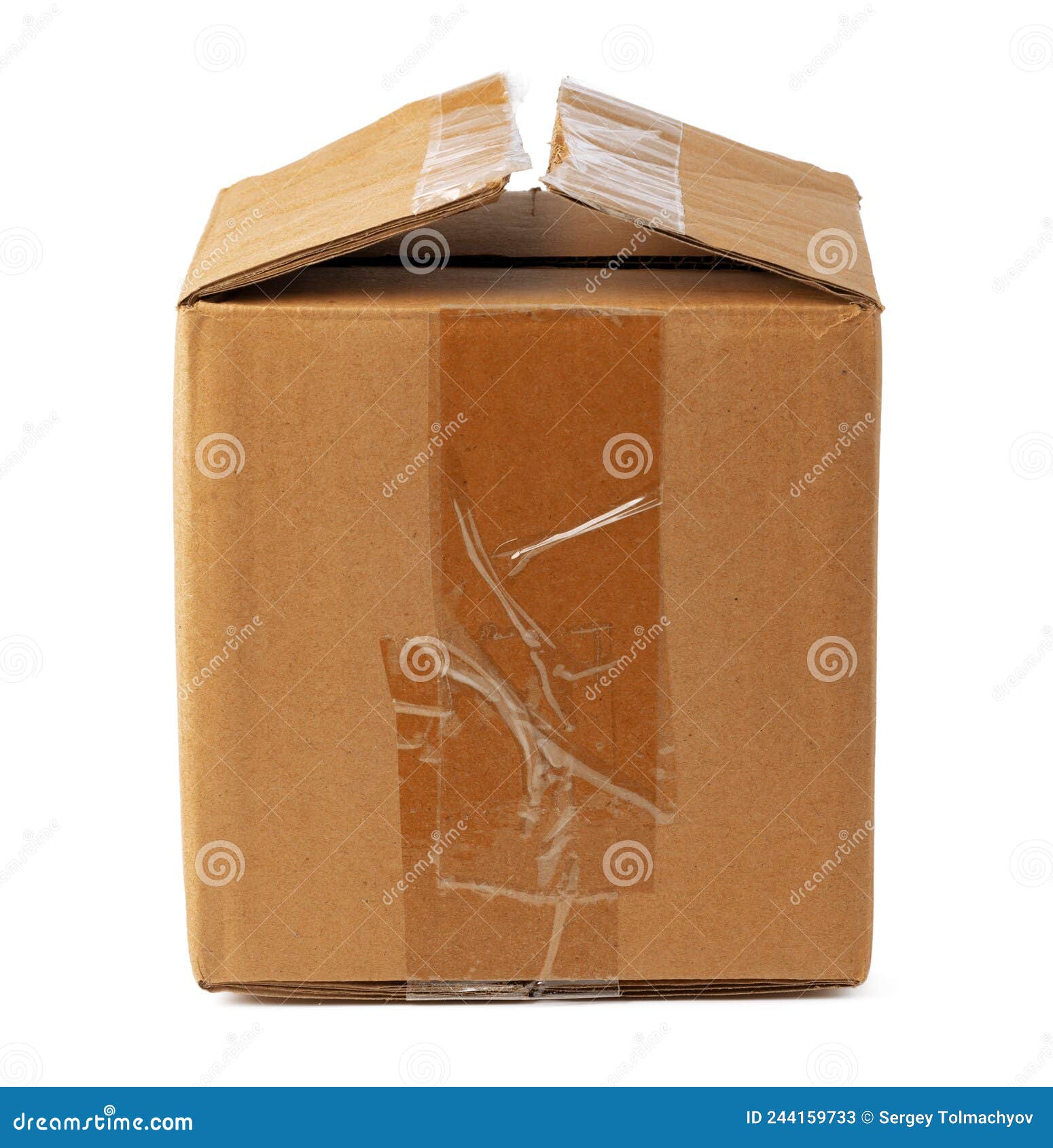 Open Brown Cardboard Box Isolated on White Stock Image - Image of ...