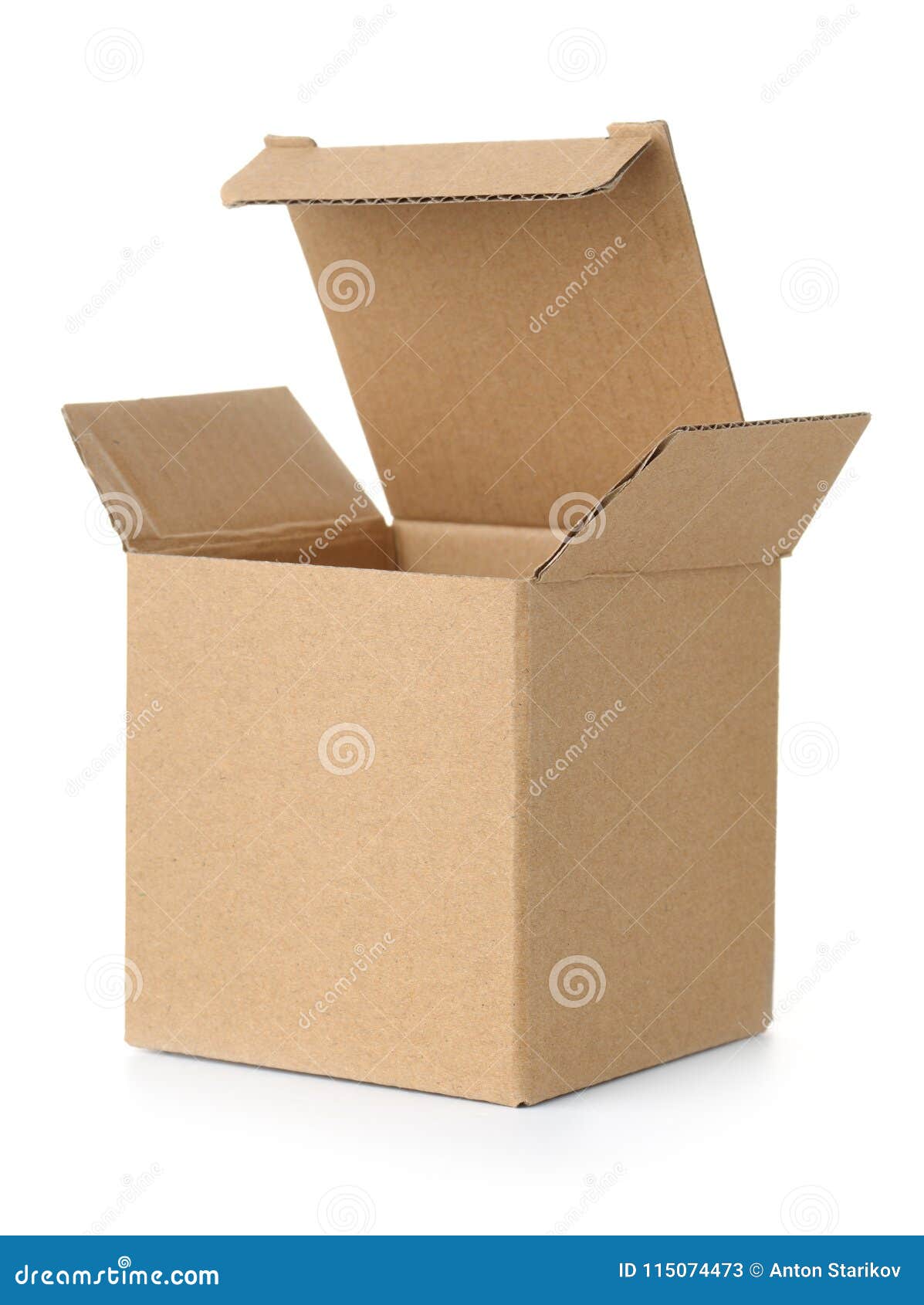 Open brown cardboard box stock image. Image of beige - 115074473