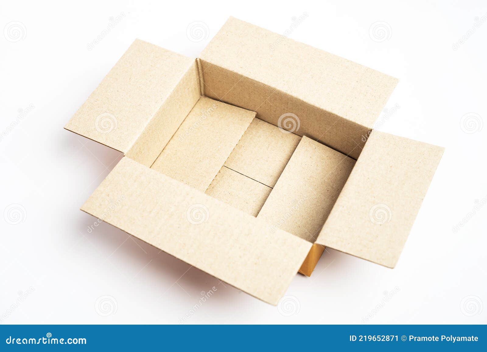 Open Brown Cardboard Box on White Background Stock Image - Image of ...