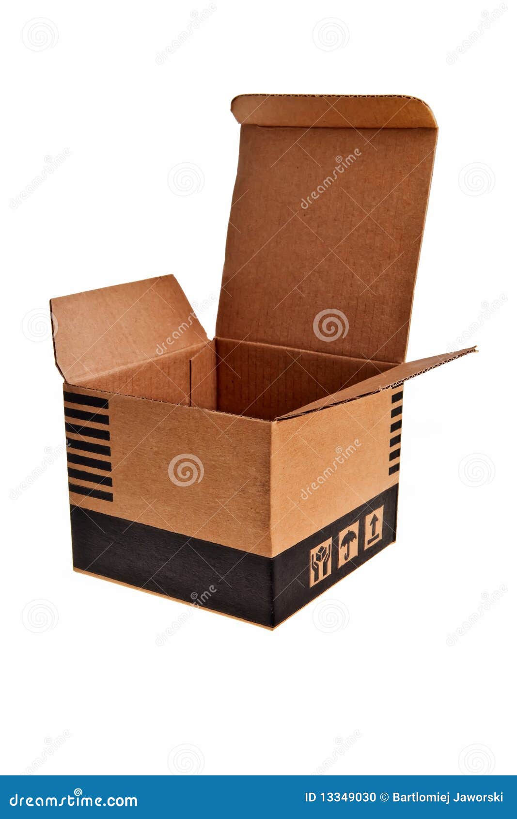 Open brown carton box. stock photo. Image of packaging - 13349030