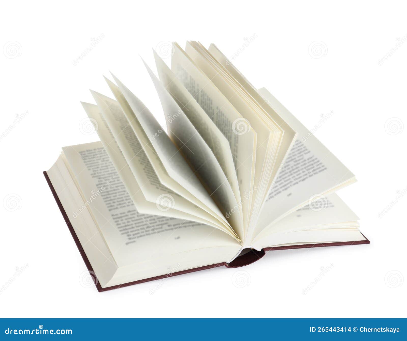 Open Brown Hardcover Book Isolated on White Stock Photo - Image of ...
