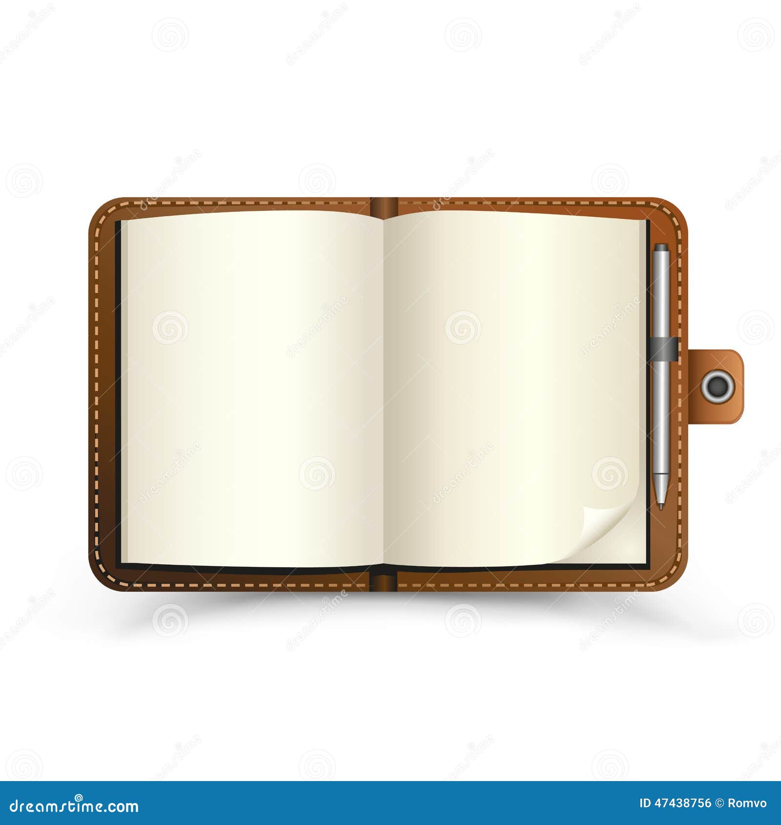 Open brown notebook stock vector. Illustration of blank - 47438756