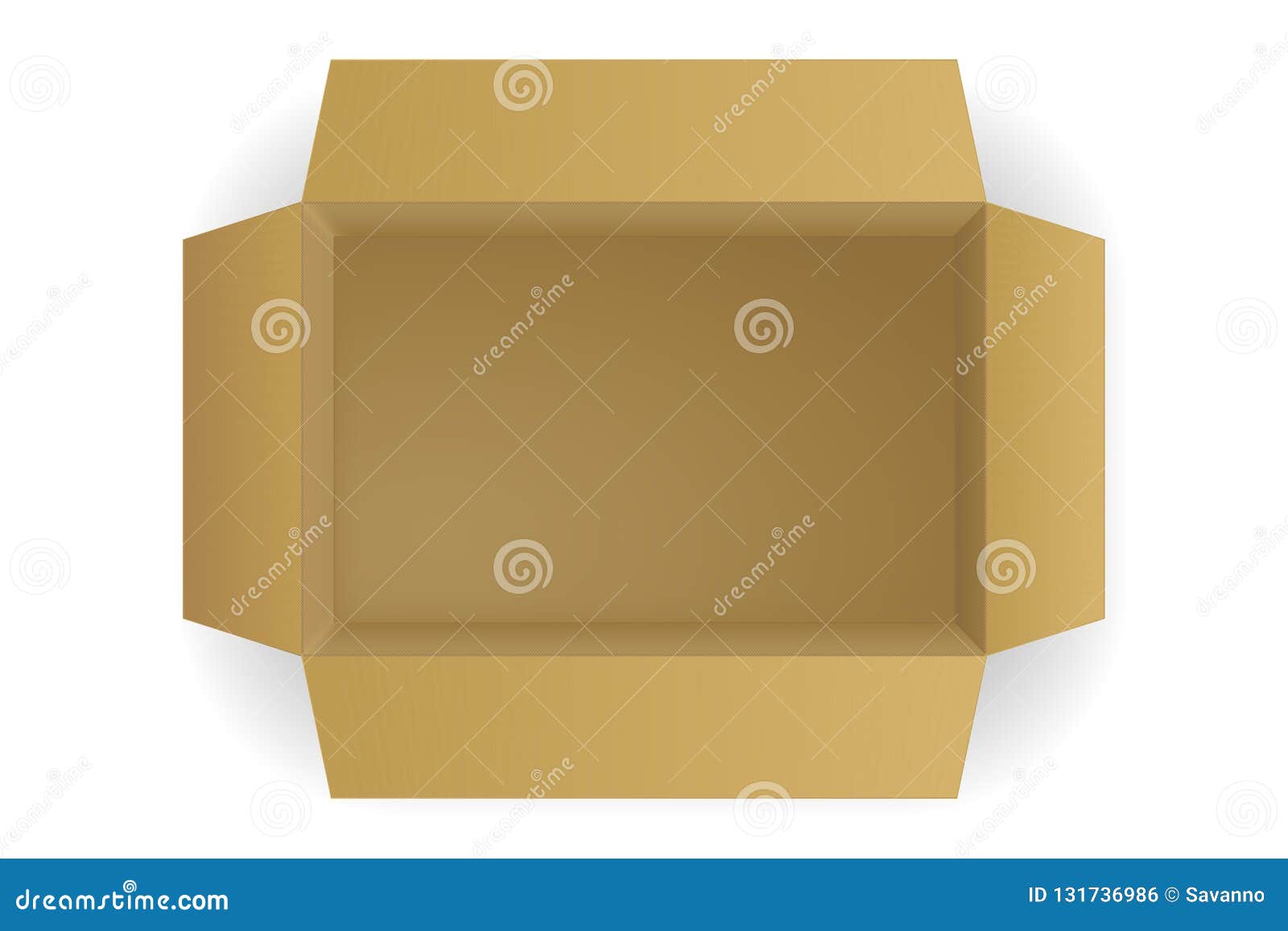 Open brown paper box stock vector. Illustration of paper - 131736986