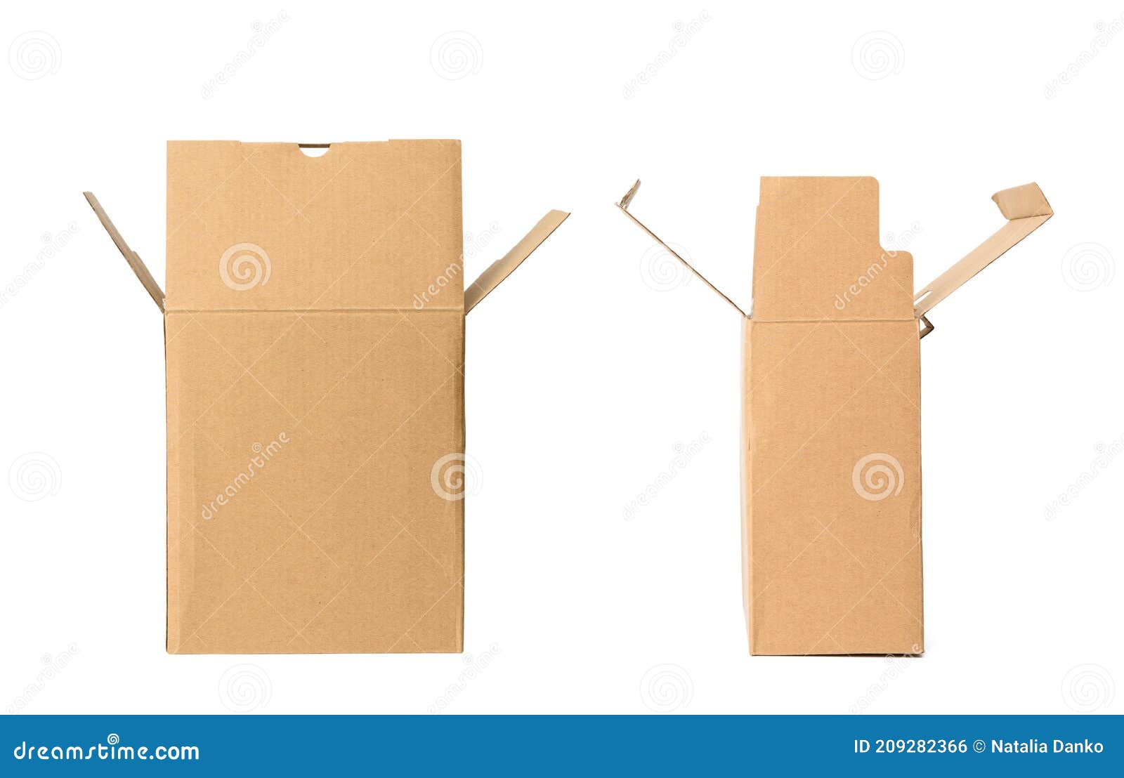 Open Brown Rectangular Cardboard Box for Transporting Goods Isolated on ...