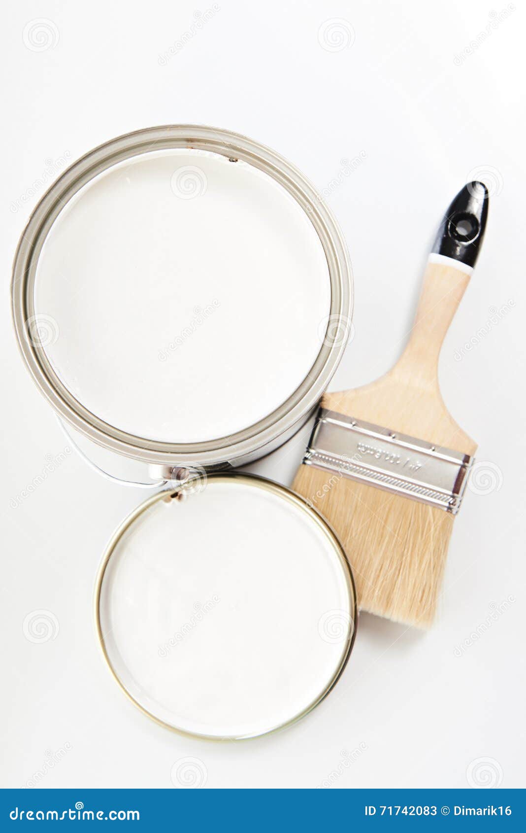 Open Bucket with White Paint Stock Image - Image of decorating ...