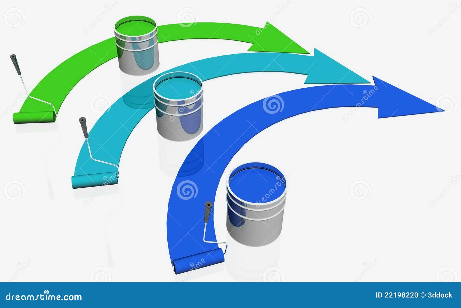 Open buckets with a paint stock illustration. Illustration of bucket ...