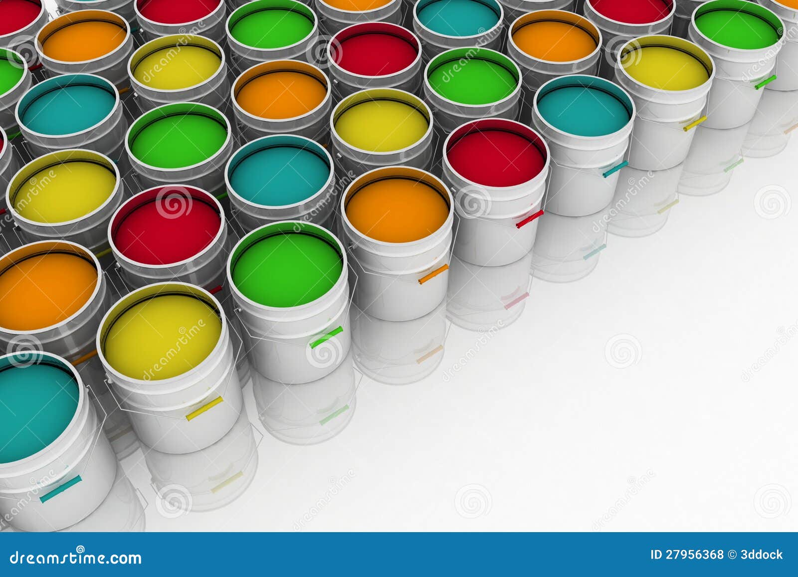 Open buckets with a paint stock illustration. Illustration of design ...