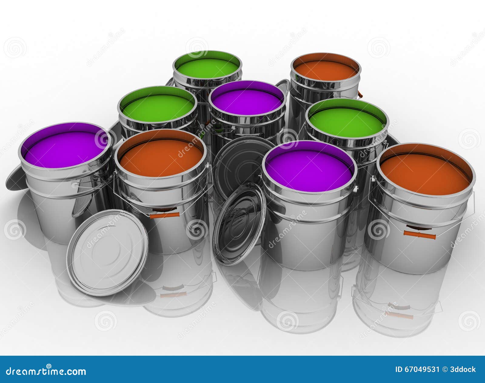 Open Buckets With A Paint, Brush And Rollers Royalty-Free Stock Image ...