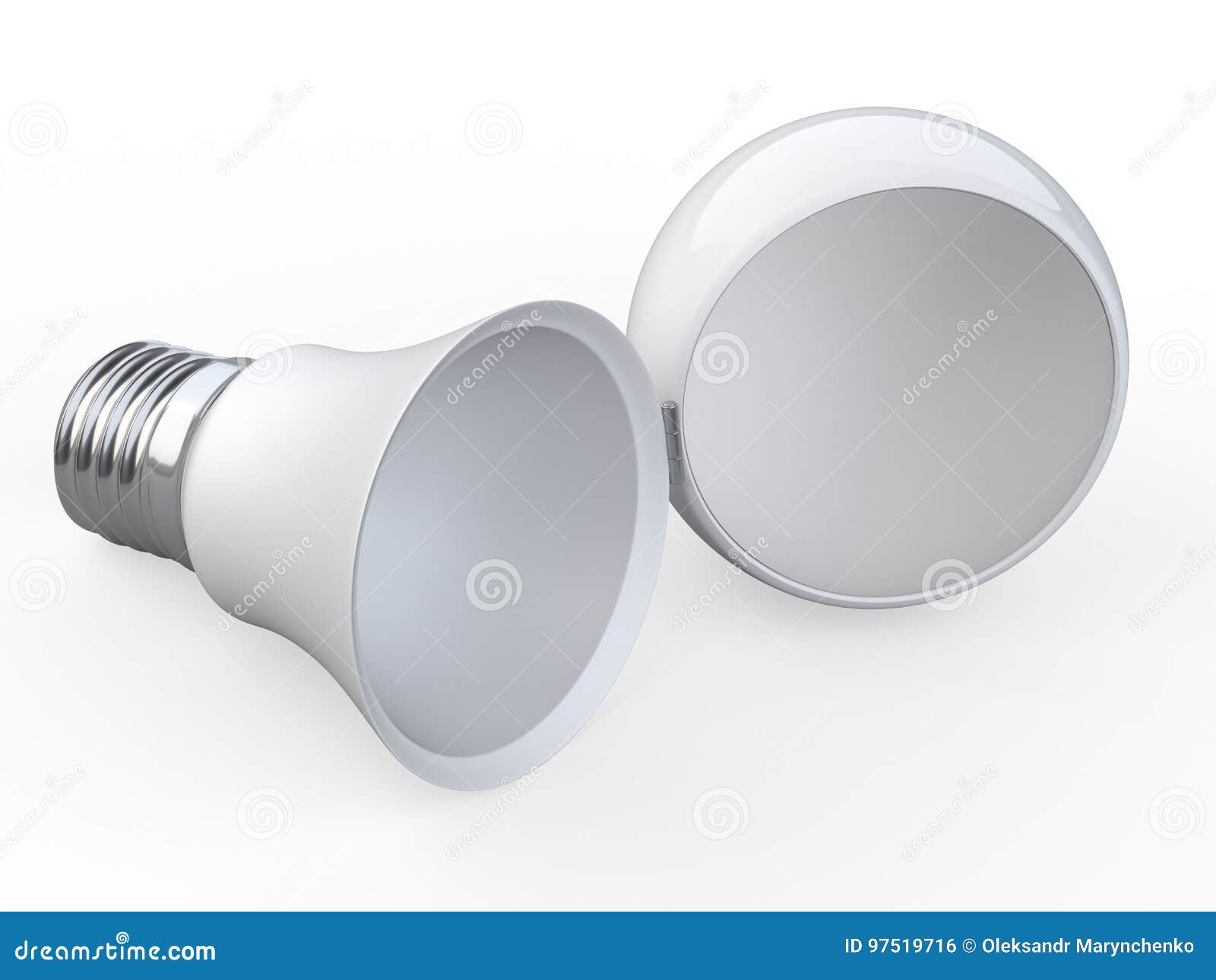 The Open Bulb is Empty Inside. Stock Illustration - Illustration of ...