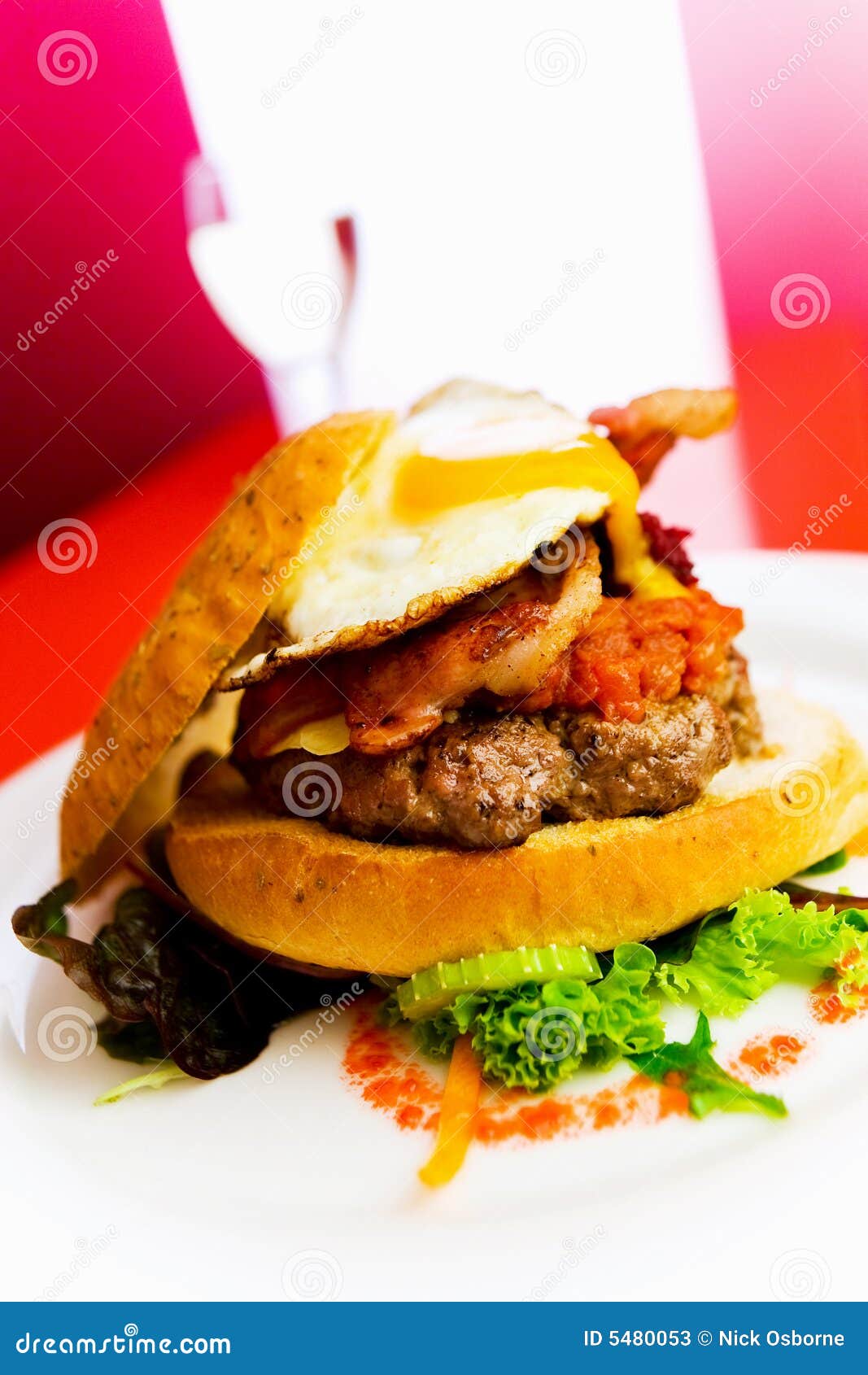 Open Burger on a White Plate Stock Image - Image of burger, relish: 5480053