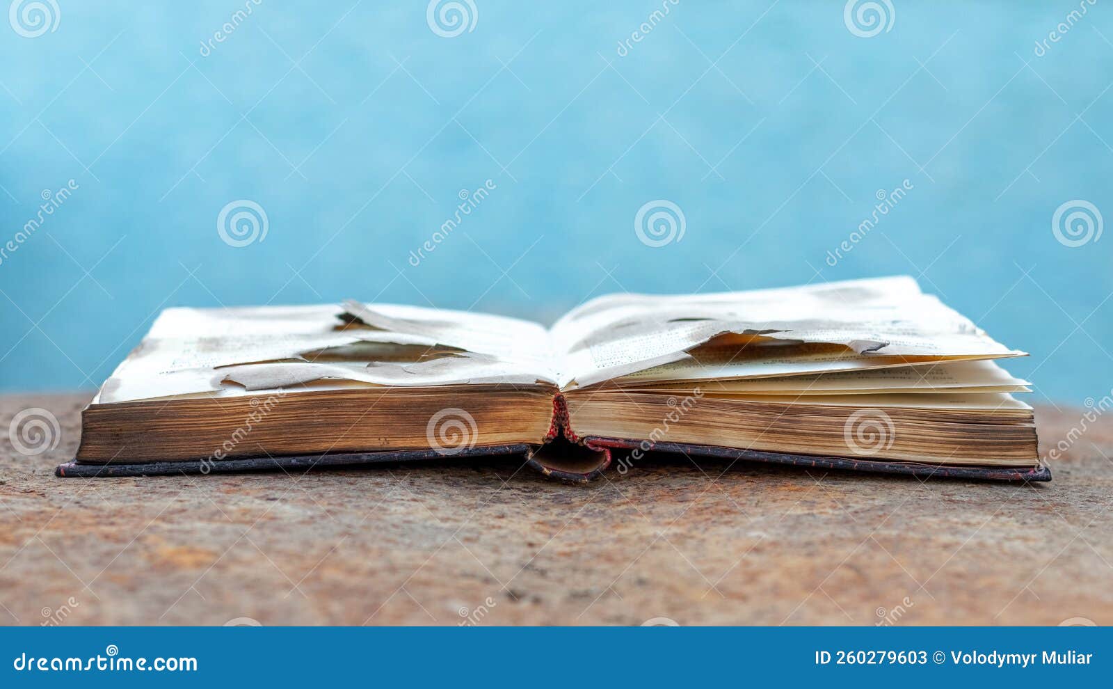 An Open Burnt Book on a Rusty Metal Surface Stock Image - Image of heat ...