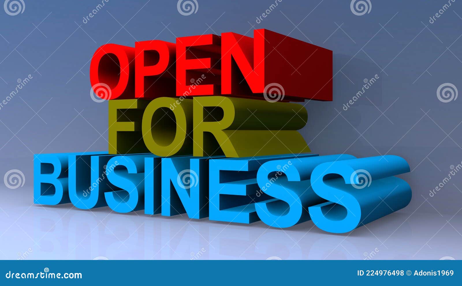Open for business on blue stock illustration. Illustration of adult ...