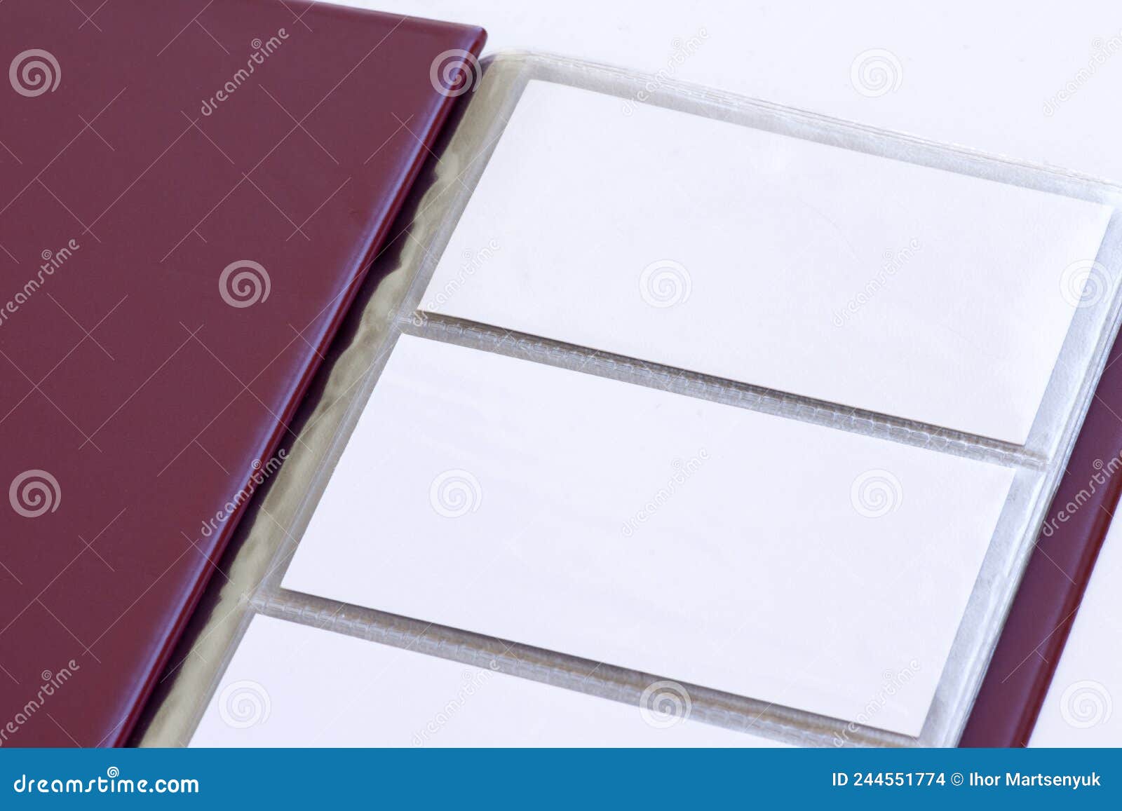 Open Business Card Holder. White Blanks for Inscriptions. Copy Space ...